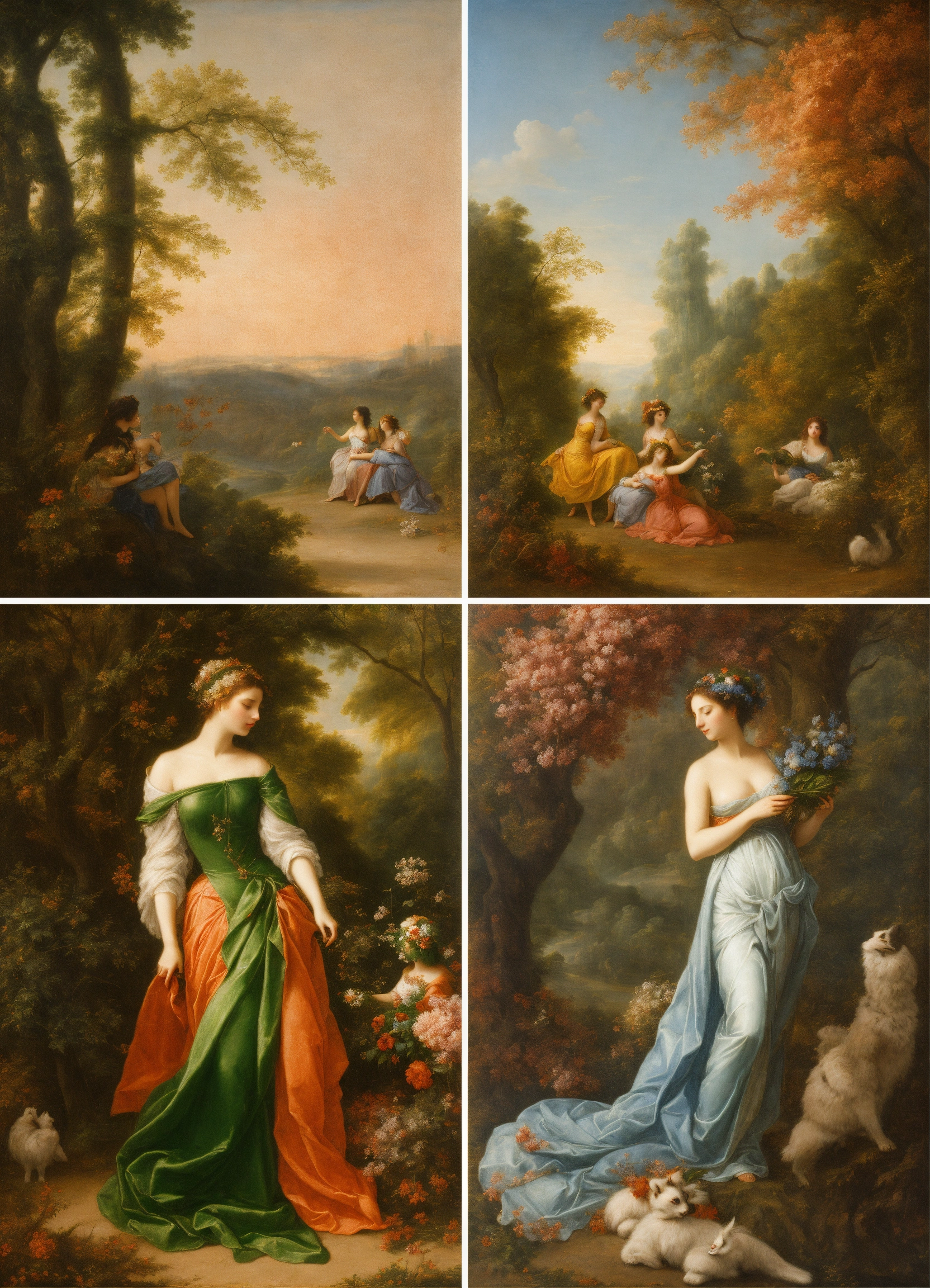 Lexica - The Four Seasons as an allegory with four beautiful women each ...