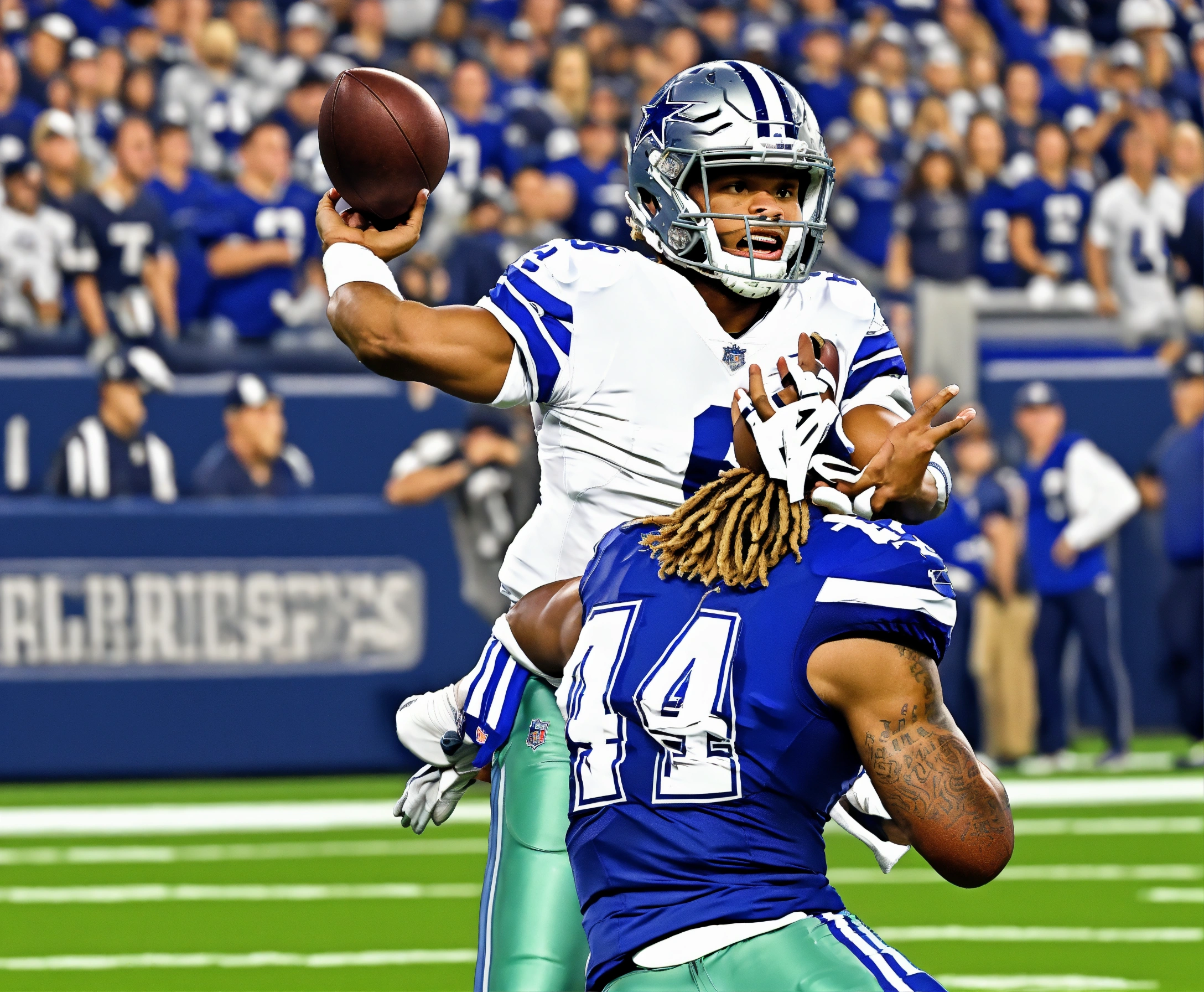 Lexica - Dak prescott throwning an interception on the filed Dallas ...