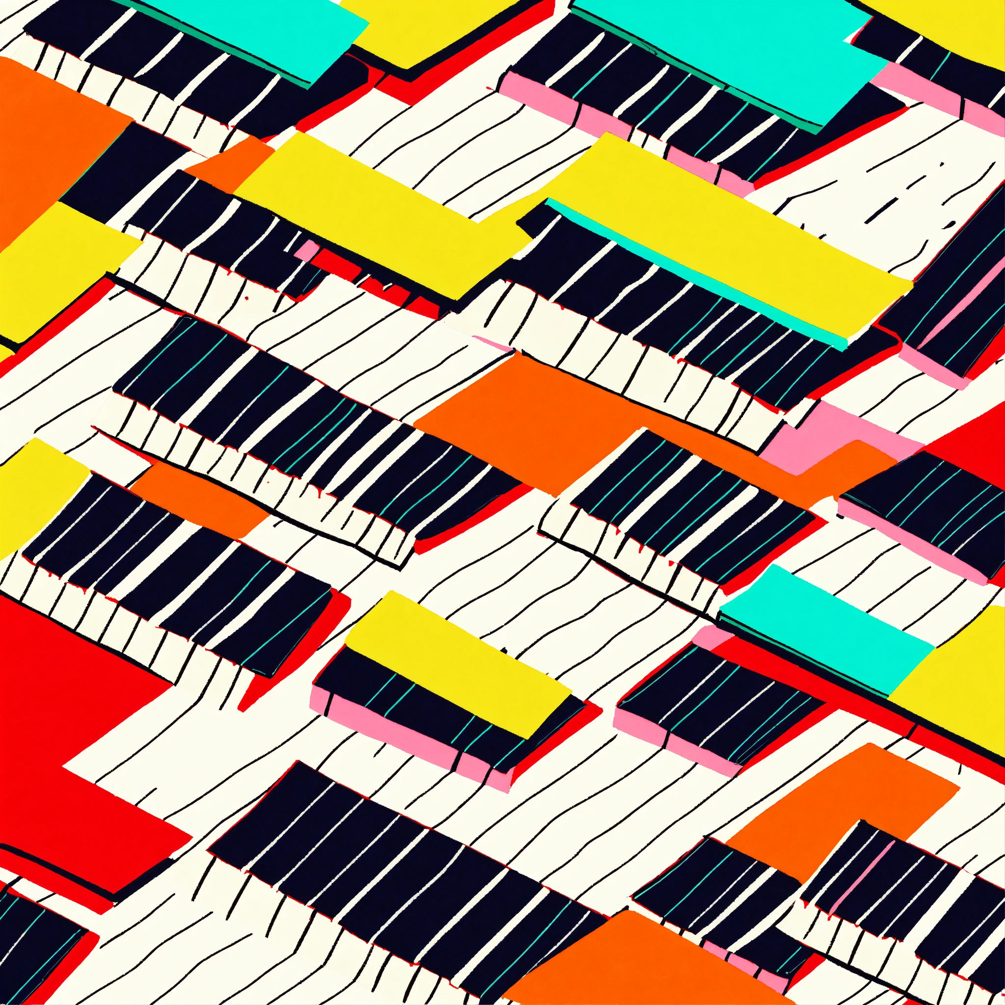 Lexica - Piano keys pattern, riso design