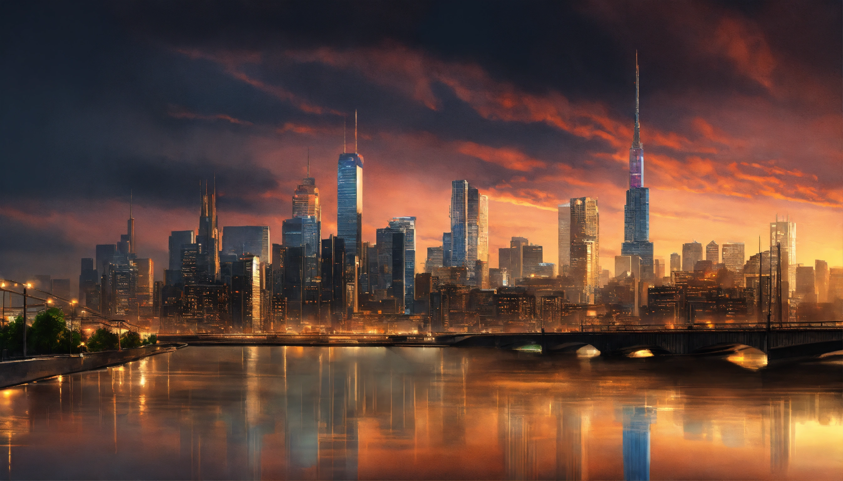 Lexica - Urban skyline, realism metropolis