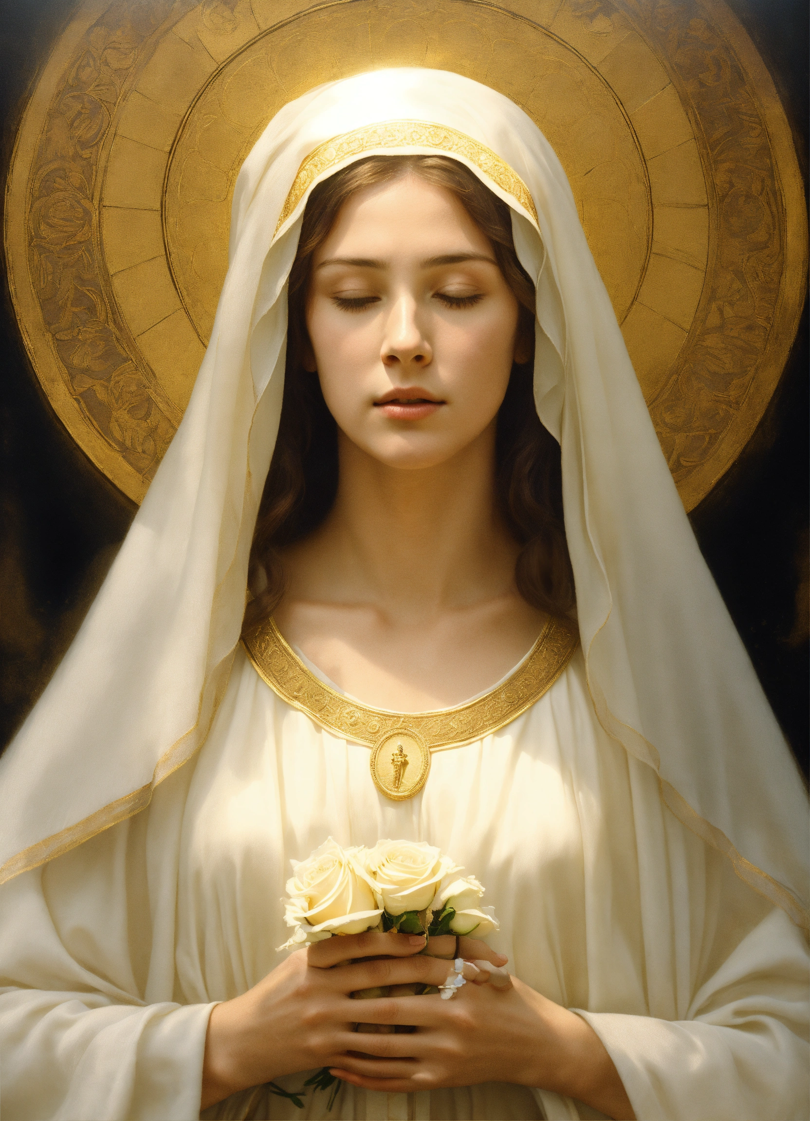 Lexica Majestic Image 0f Virgin Mary Mother Of Christ Extremely Realistic Face With Greco