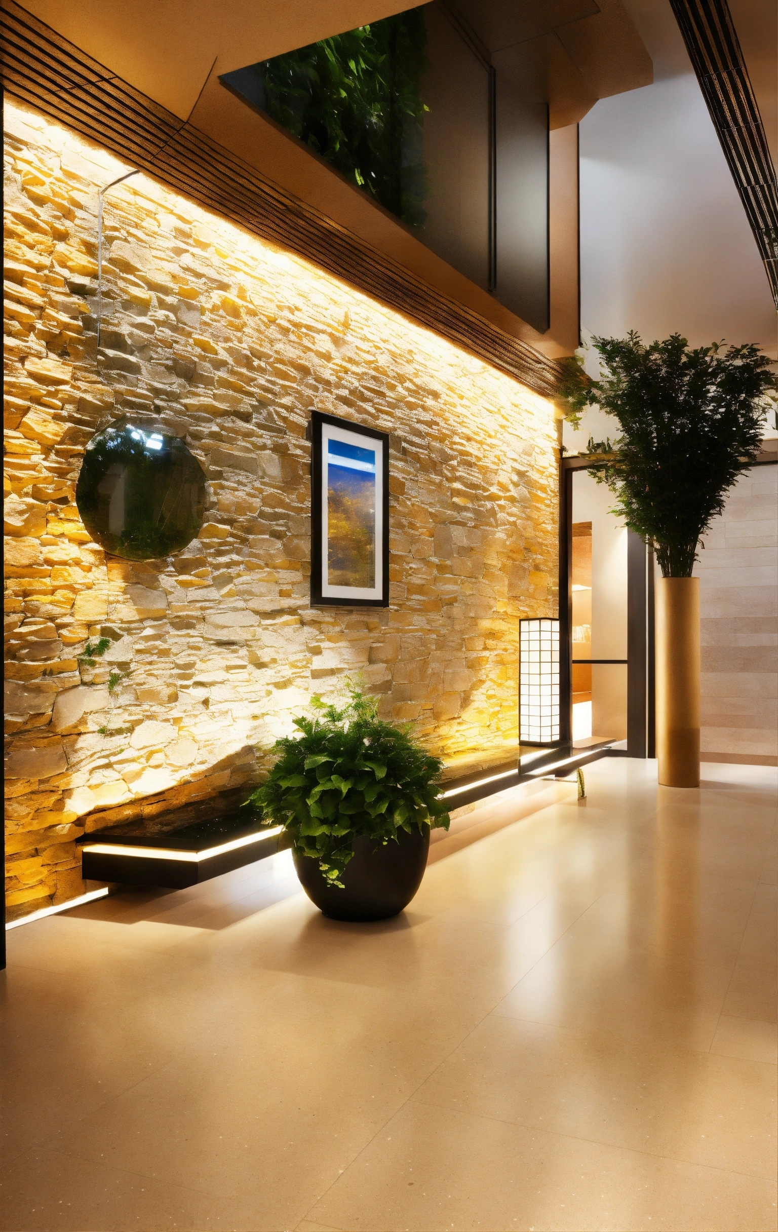 Lexica - Airport corridor, one side of the corridor full height glass ...