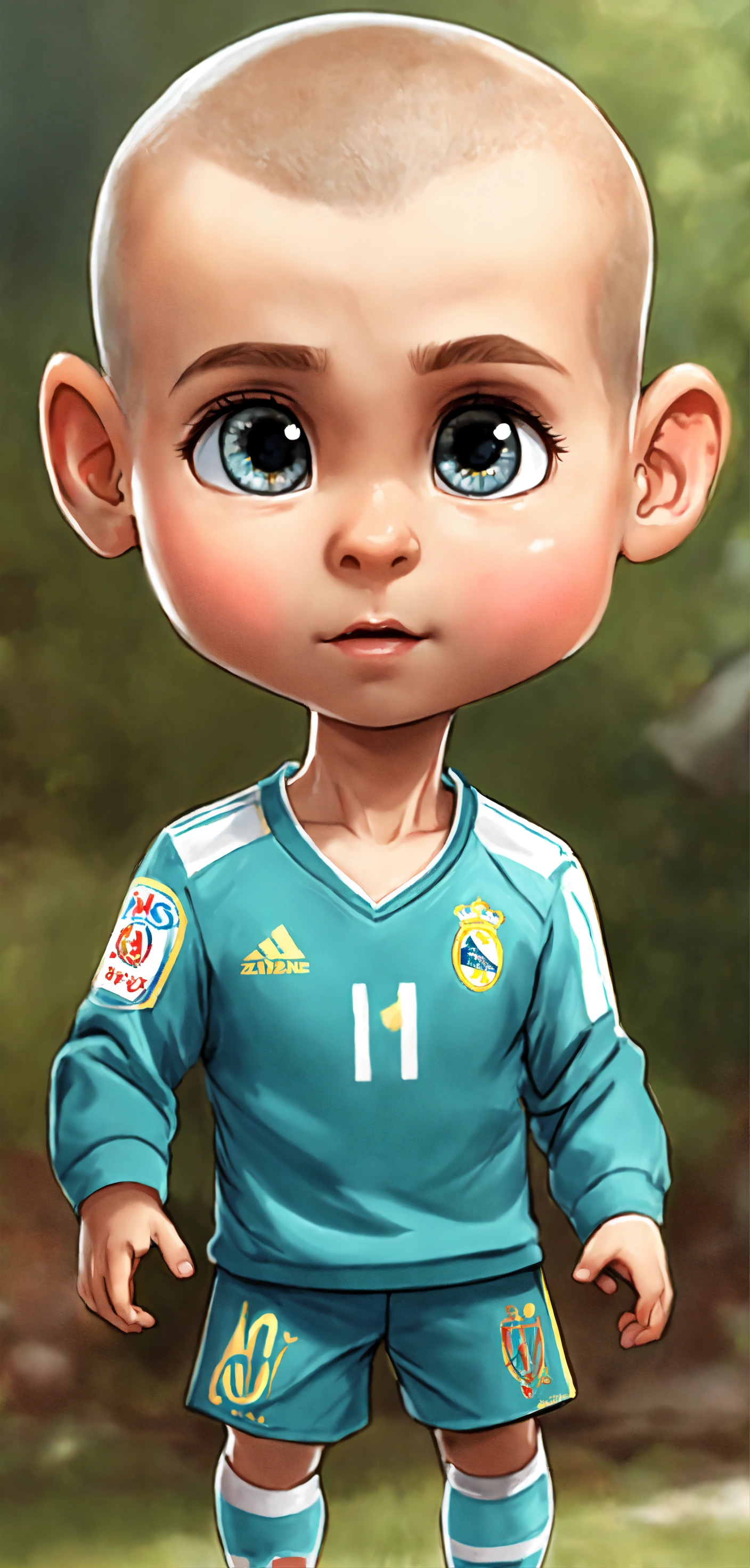 Lexica - Zinedine Zidane cute baby cartoon big eyes realist