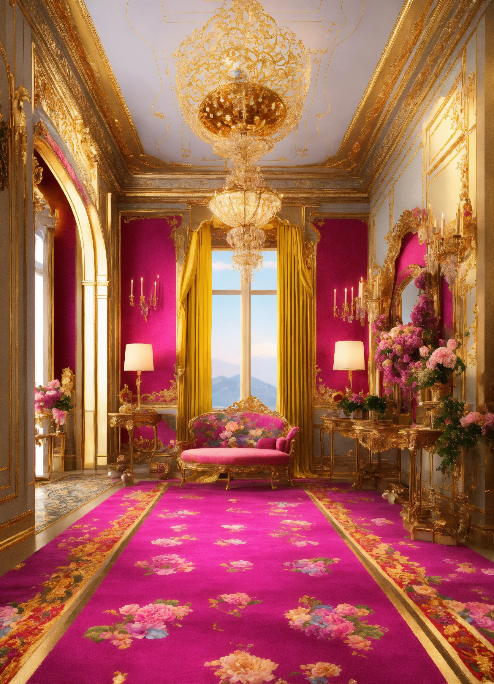 Lexica - Futuristic beautiful French mansion interior glamorous ...