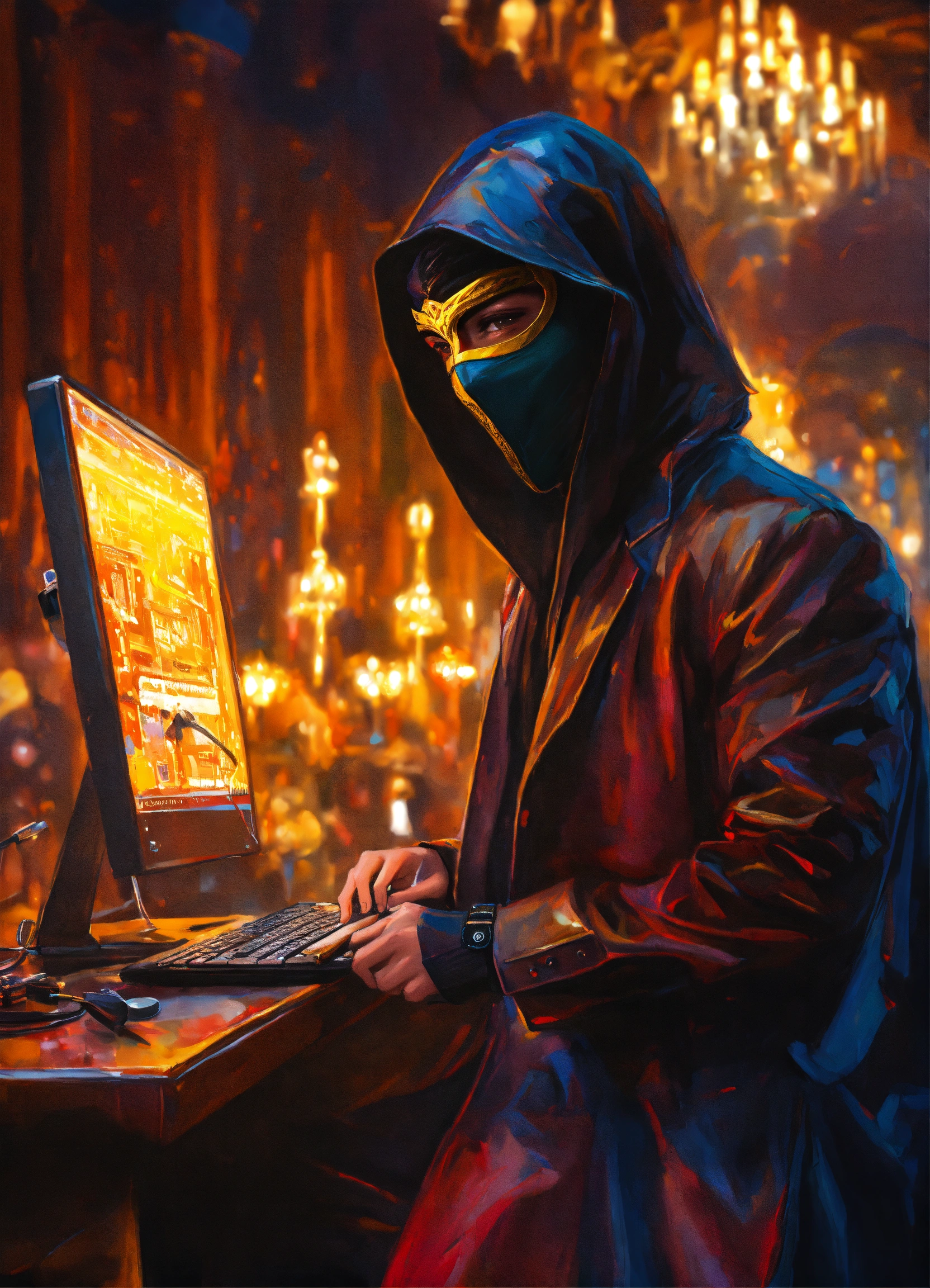 Lexica - Middle Eastern rogue hacker in expensive with mask at a ...