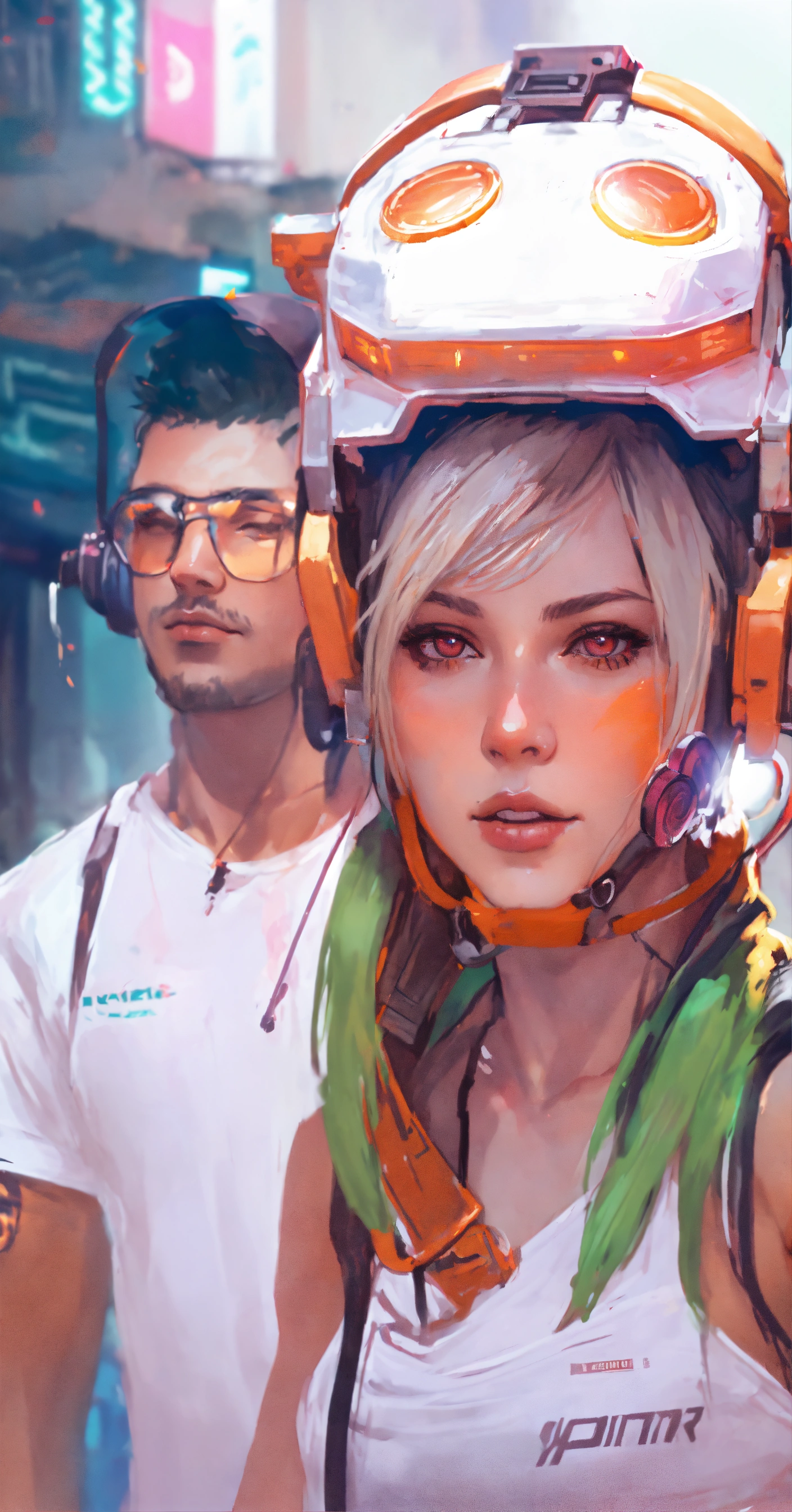 Lexica - Yberpunk futuristic neon operator, by ismail inceoglu dragan ...