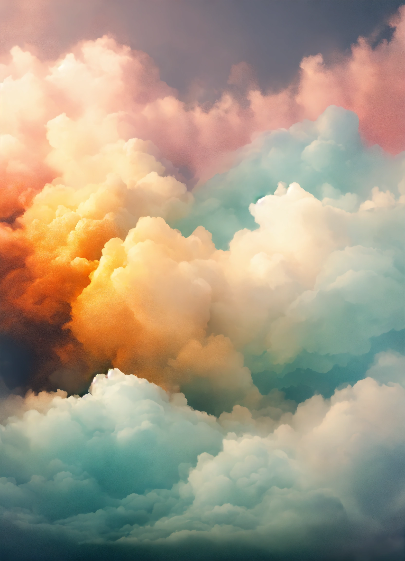 Lexica - Abstract billowing clouds in a calming color schema