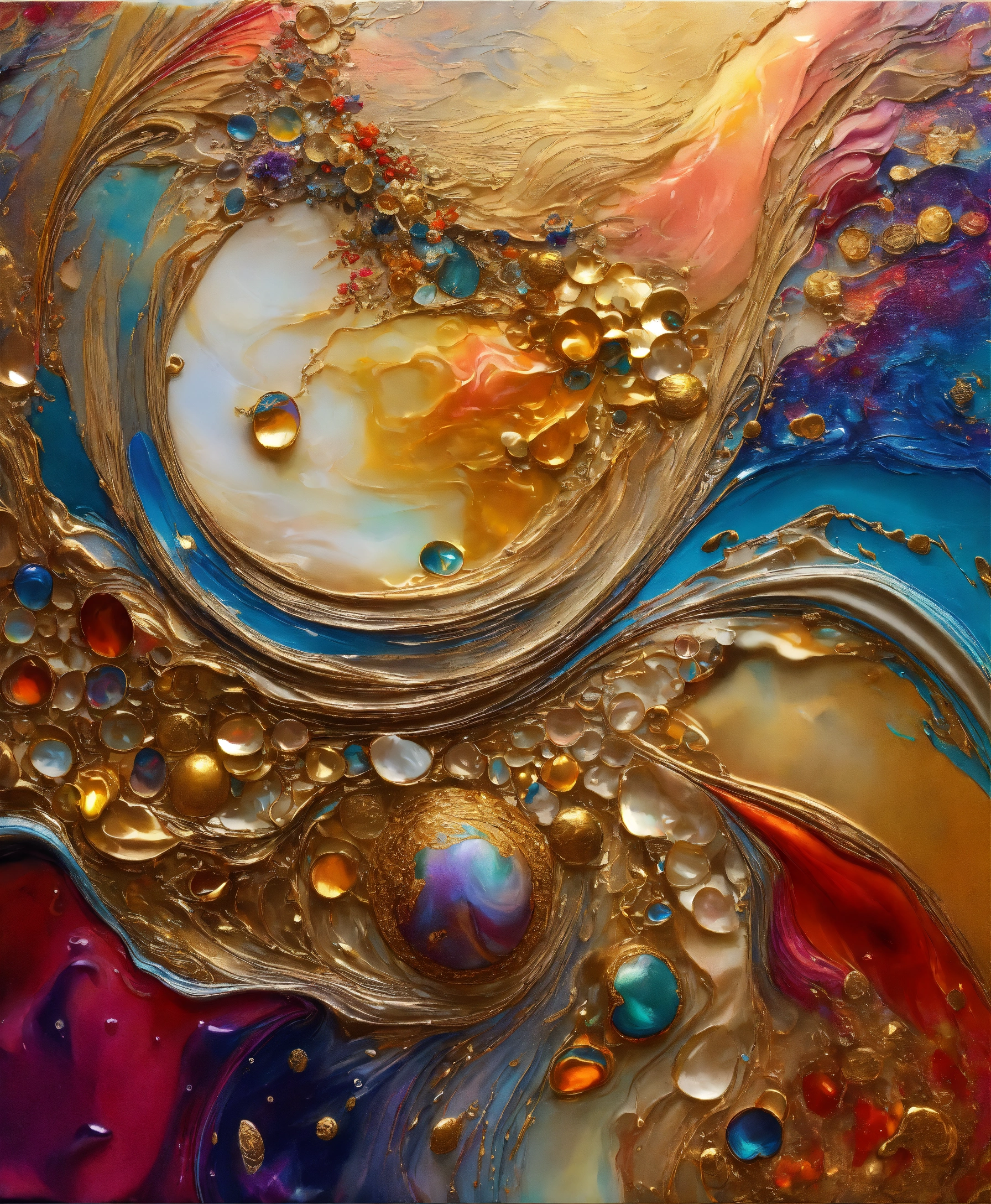 Lexica - Colorful abstract painting oil and water complex complicated ...