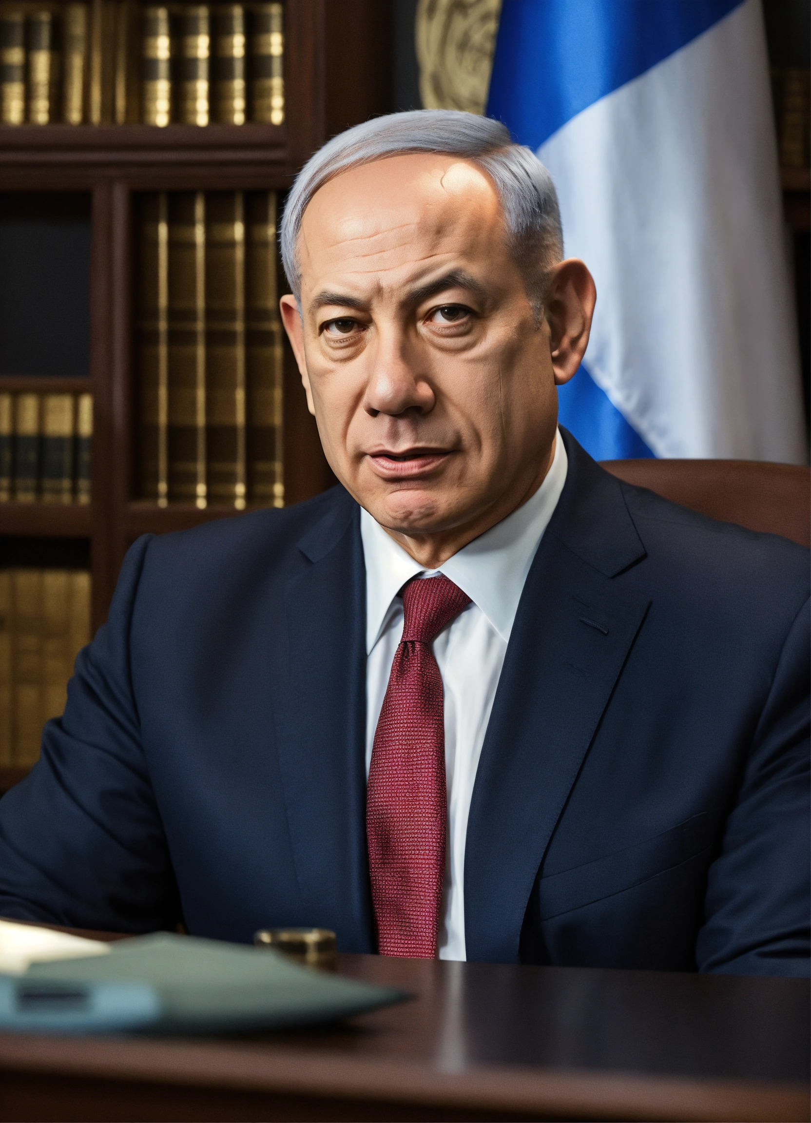 Lexica - Generate a picture of benjamin netanyahu in his office in ...
