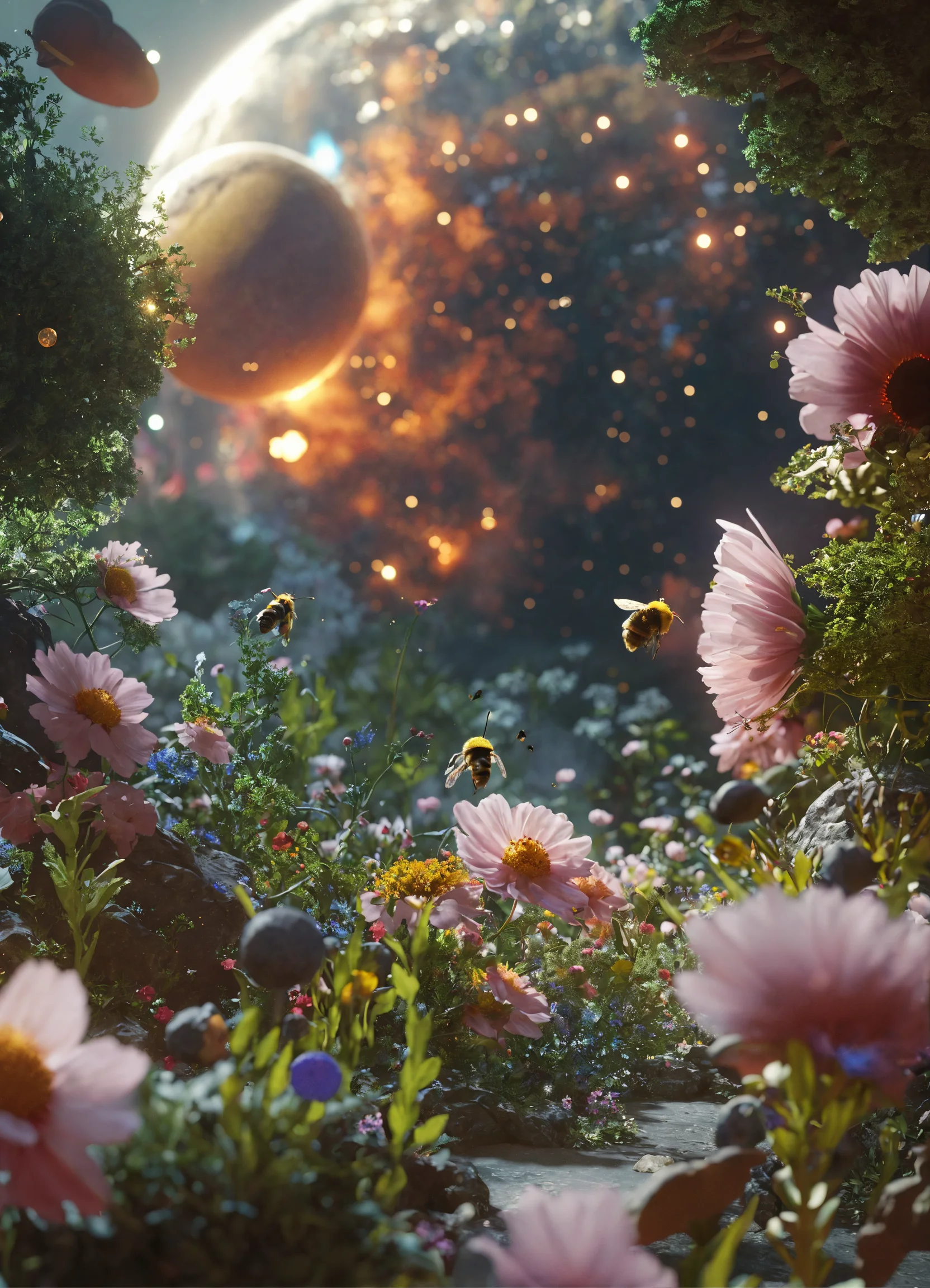 Lexica - In a garden where the cosmos are fused, planetary blossoms and ...