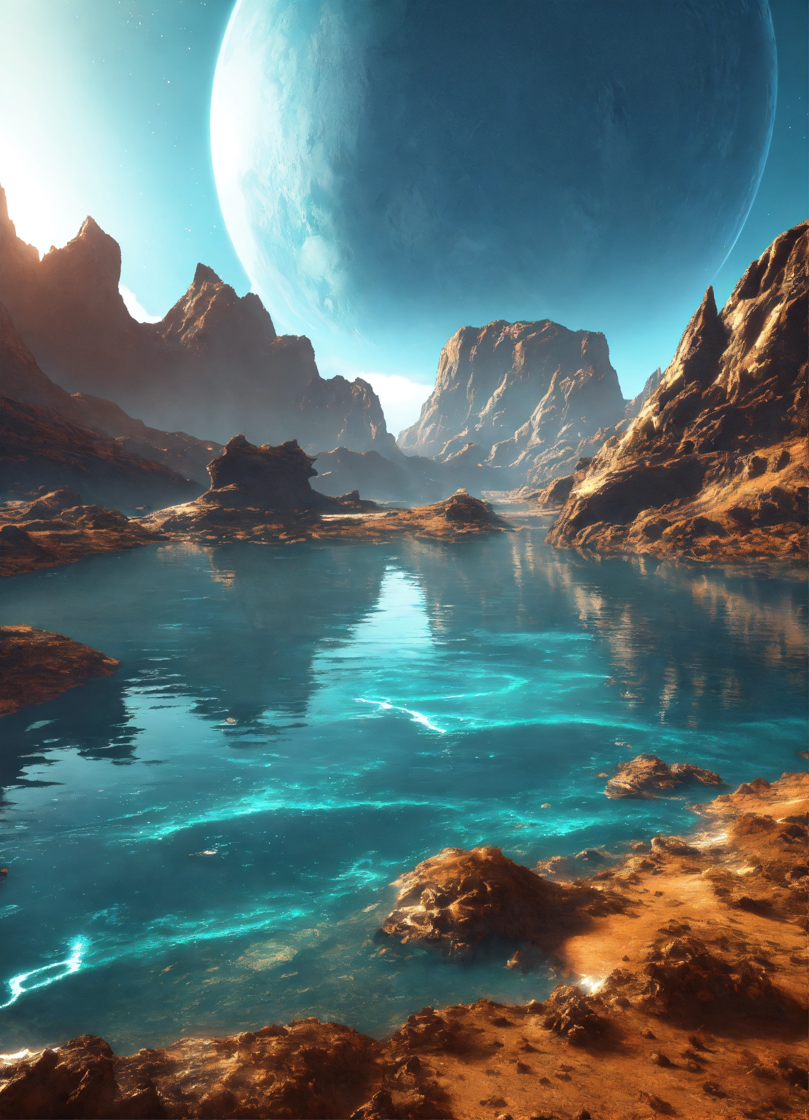 Lexica - Alien water planet, futuristic landscape, Cinematic style ...