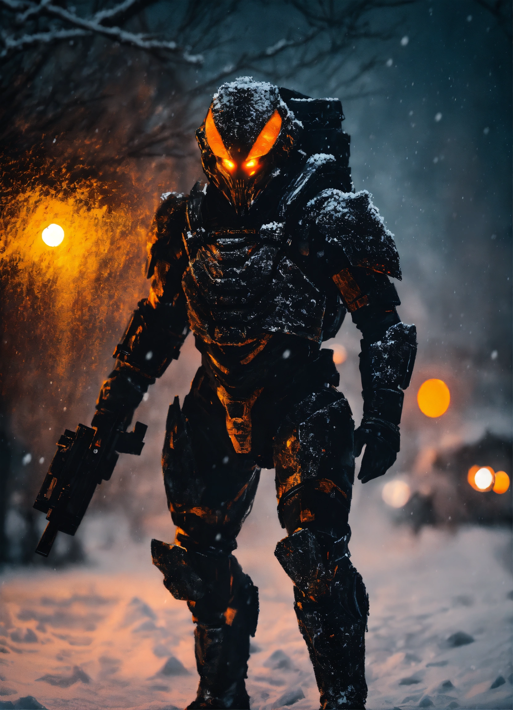 Lexica - A alien soldier monster , distant full body portrait in a ...