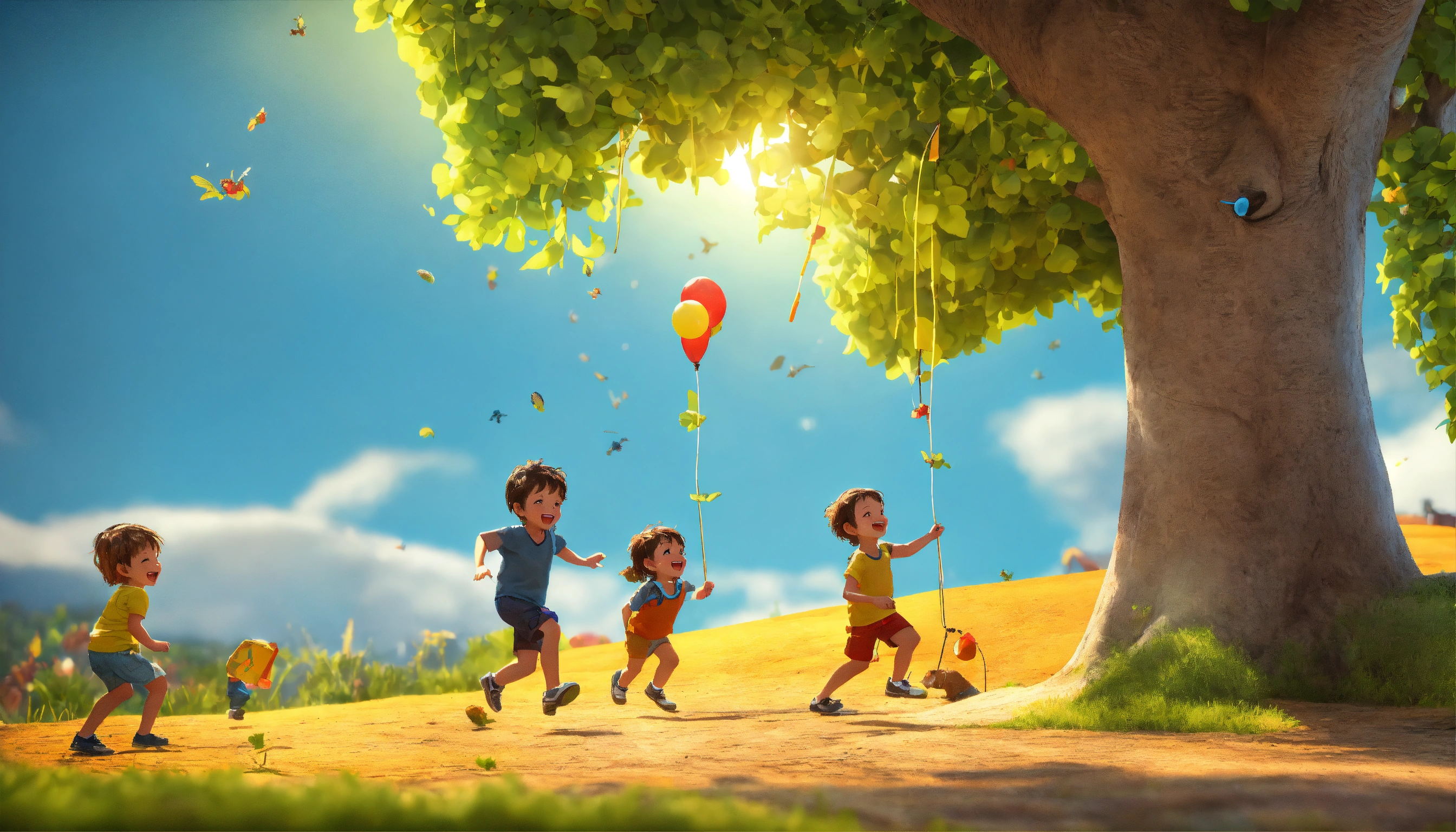 Lexica - Generate an image depicting in happy mood playful children ...