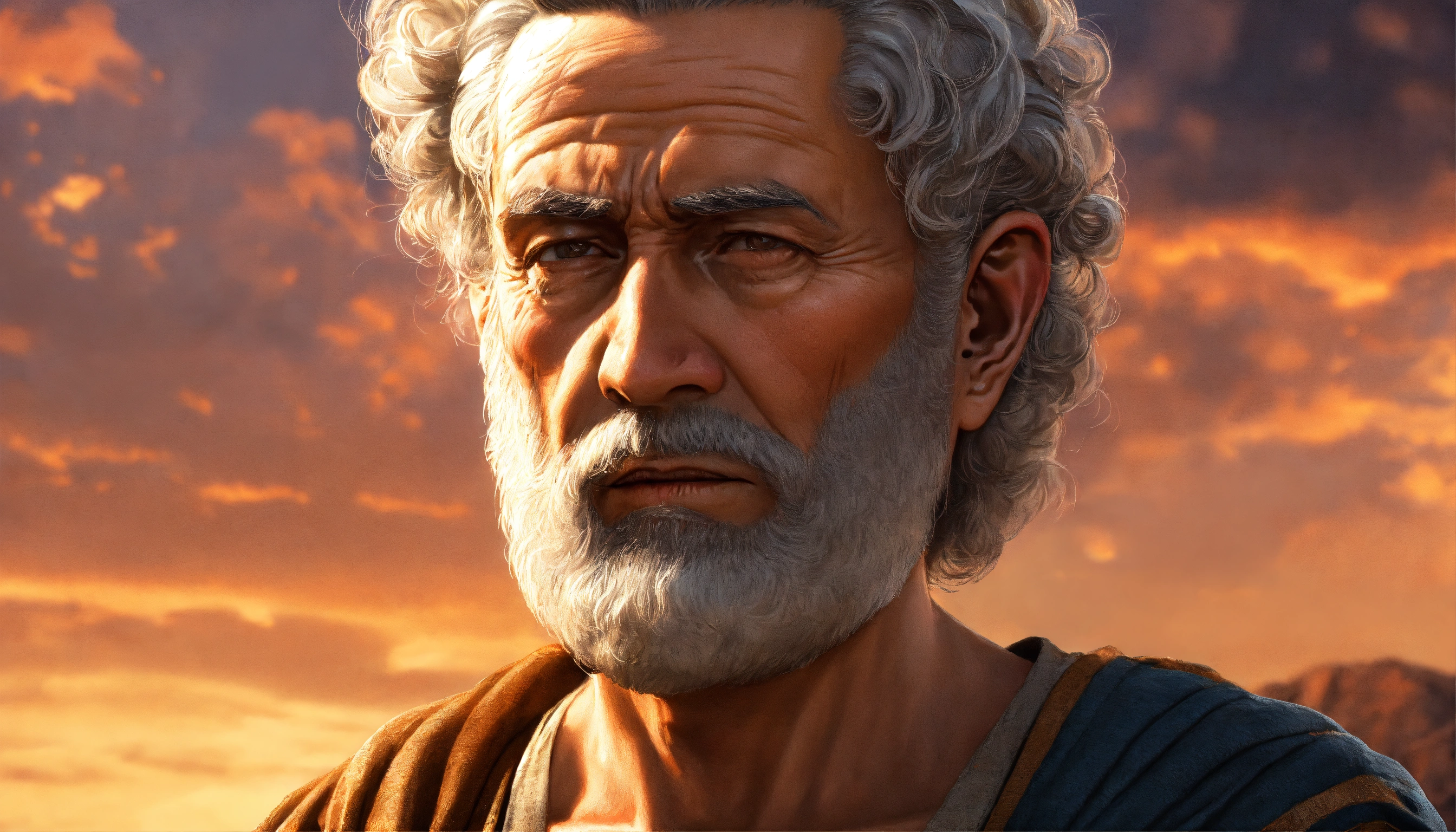 Lexica - Stoic old man, image of the face, serene expression, well done ...