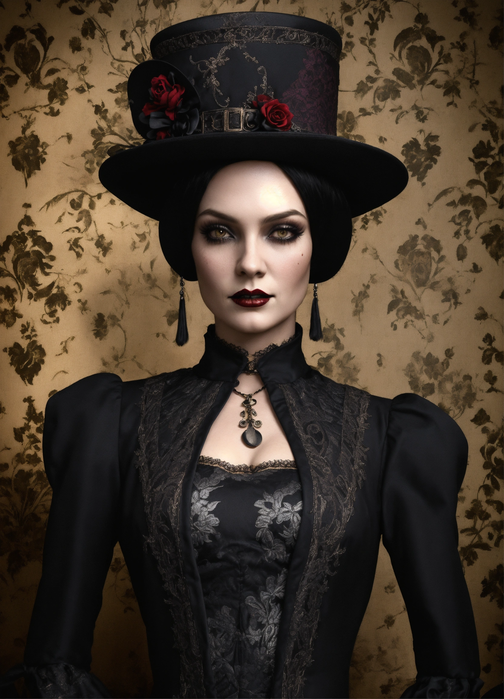 Lexica - Spooky Gothic 37 year old version of Wednesday Adams queen of ...