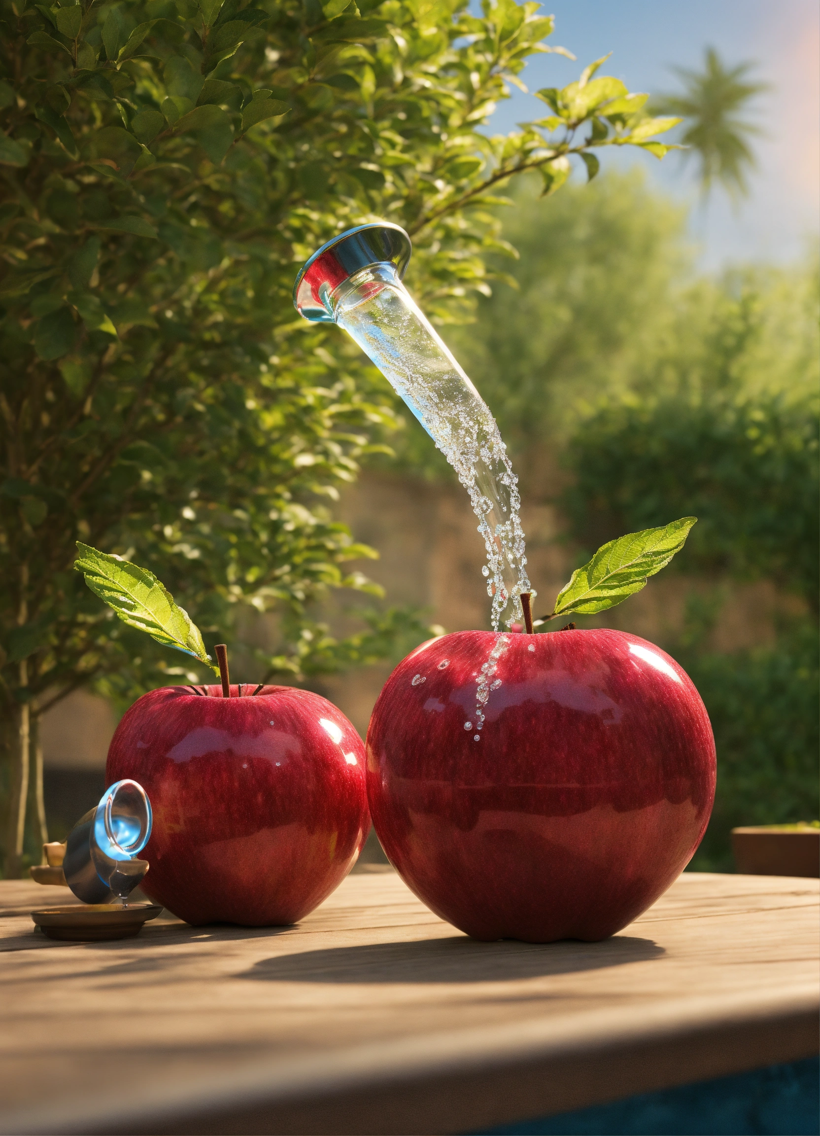 Lexica - Water bong in the shape of an apple, detailed, animated