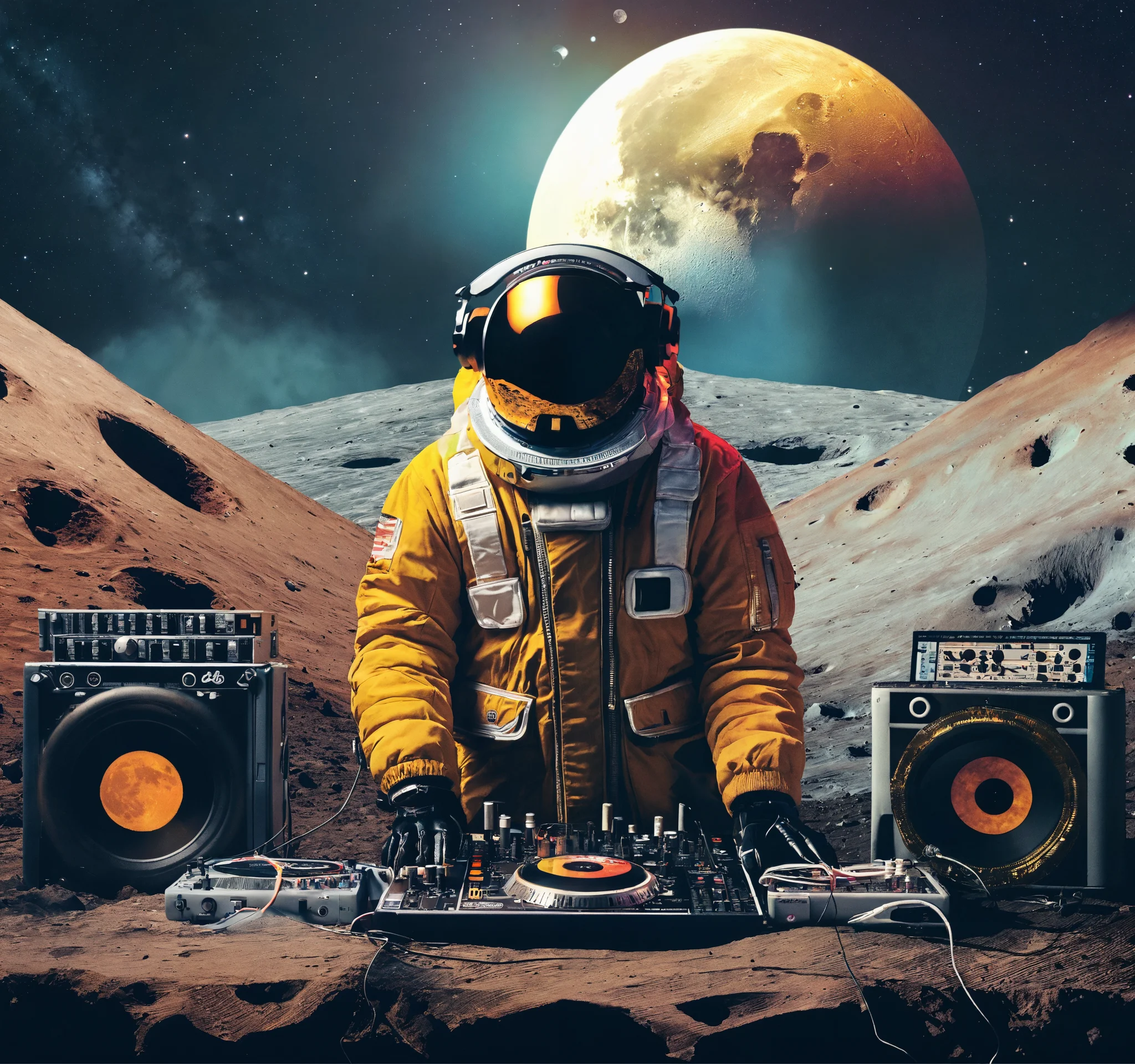 Lexica - Creame una portada de un albun .de un dj en la luna y con todo ...