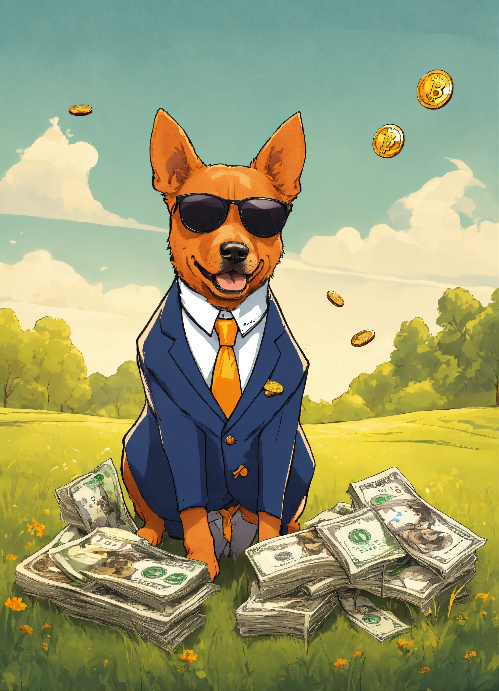 Lexica - Minimalis, image of a millionaire dog, dressed in an elegant ...