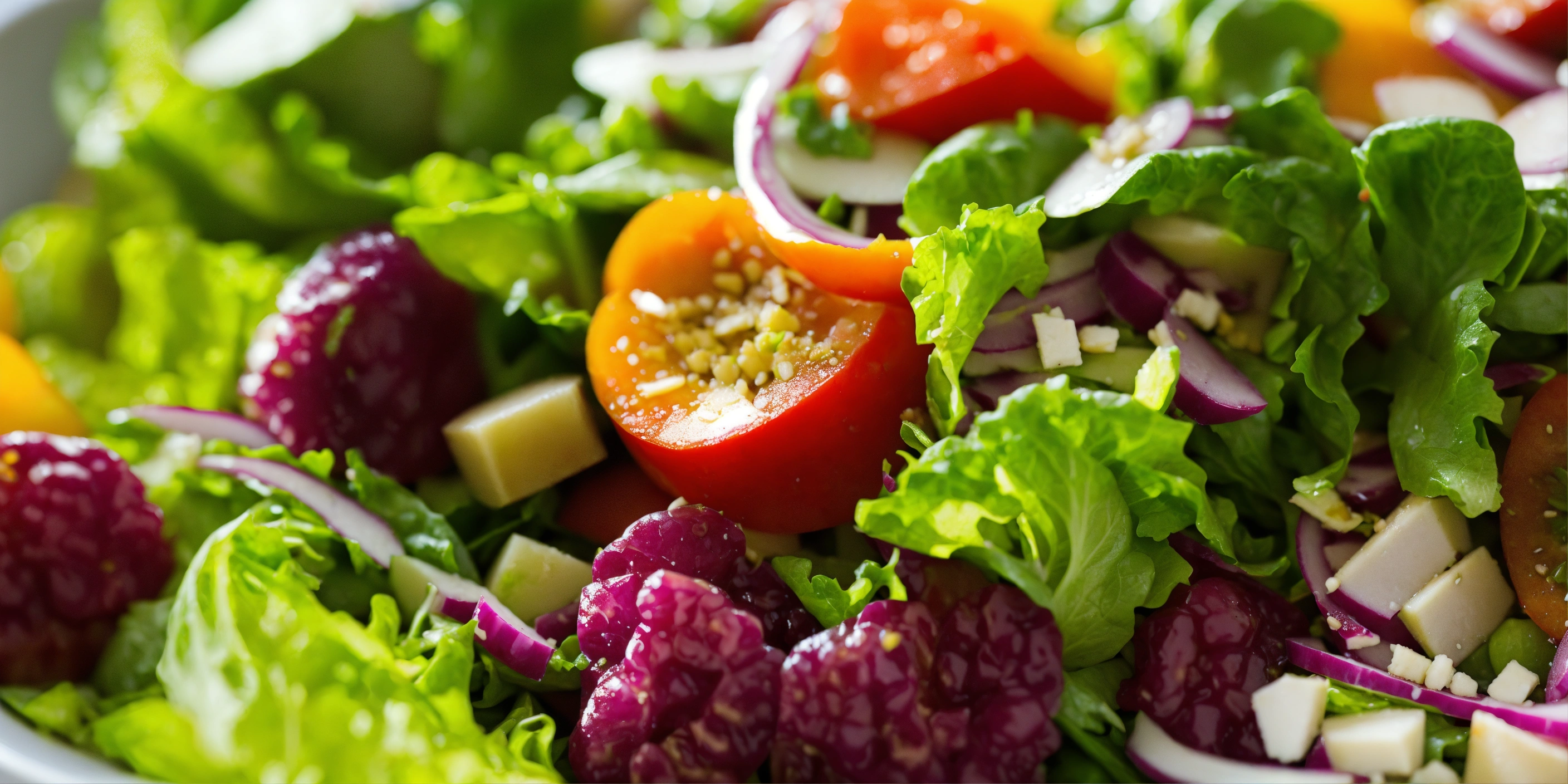 Lexica - A close-up of a colorful, nutrient-packed salad being prepared.