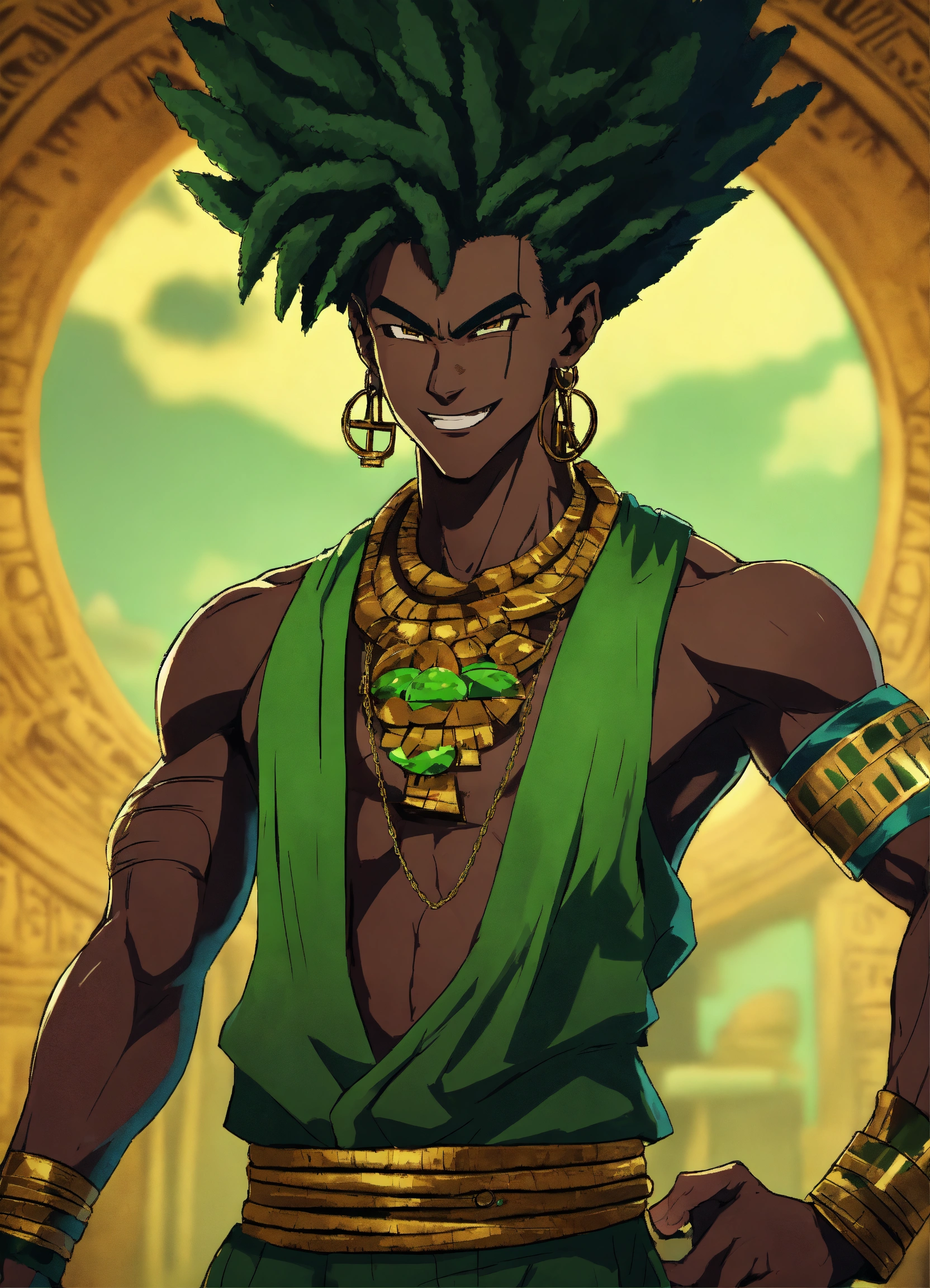 Lexica - African dragon ball z anime styled character, slender physique ...