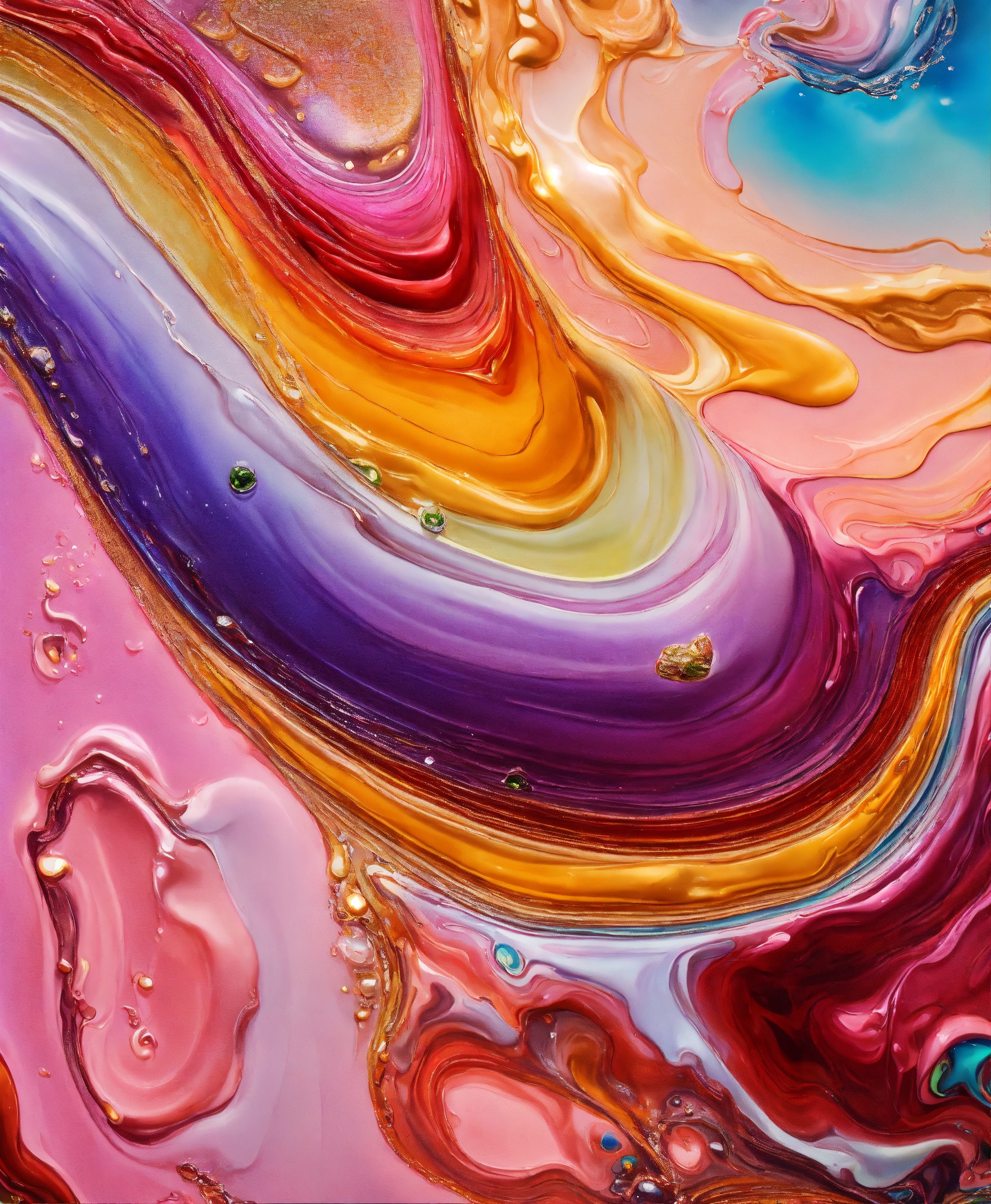 Lexica - Colorful abstract painting oil and water complex complicated ...