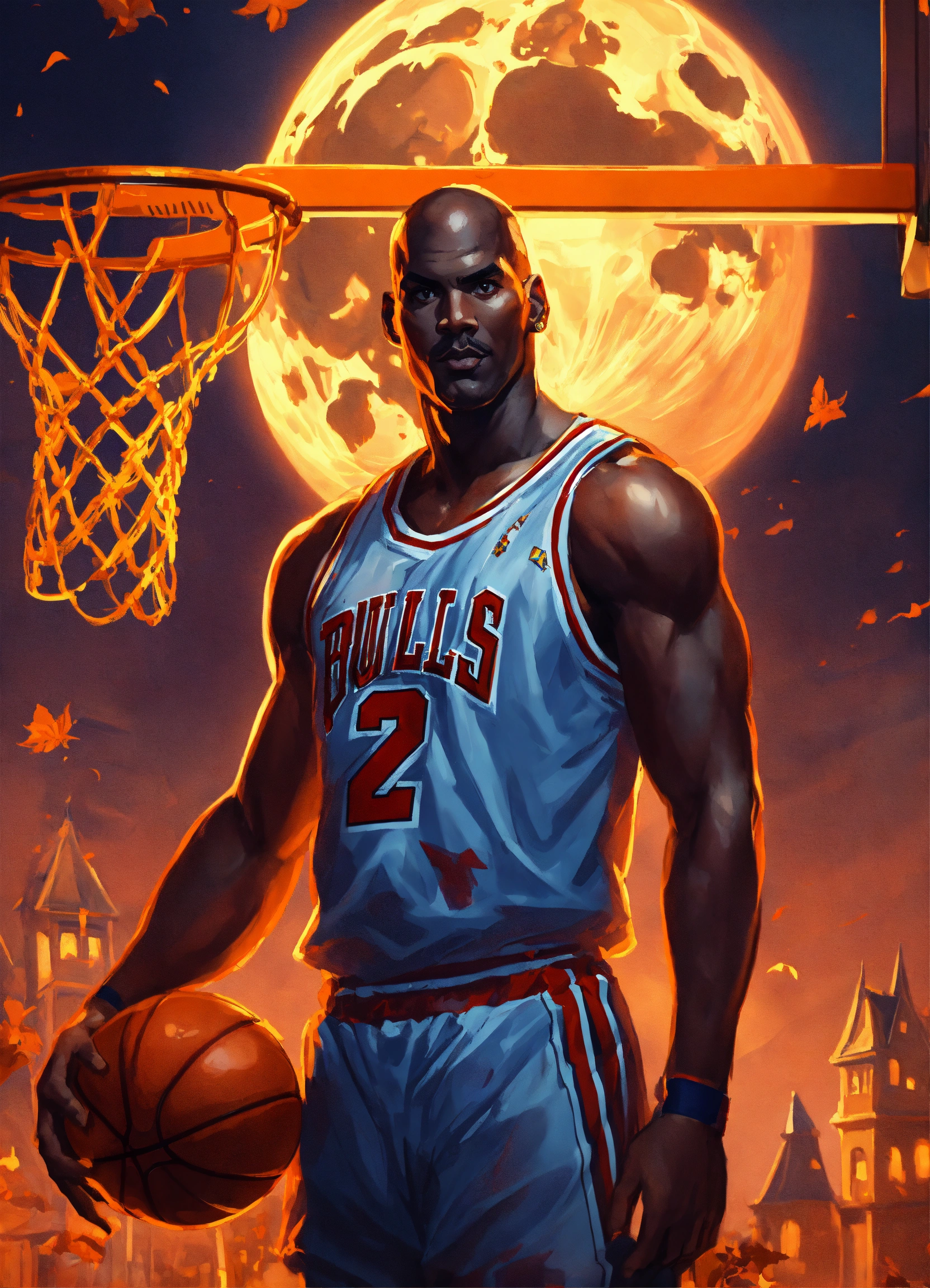 Lexica - Michael Jordan steps onto the eerie wearing Halloween ...