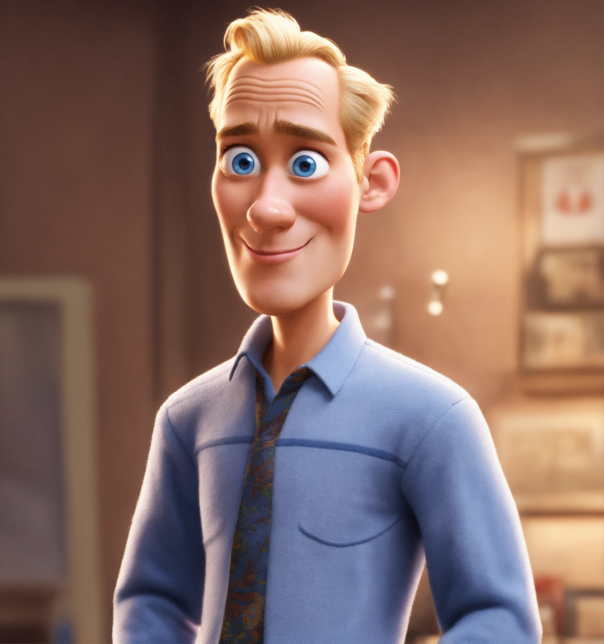 Lexica - Pixar middle-aged slim man blonde full body blue eyes big ...