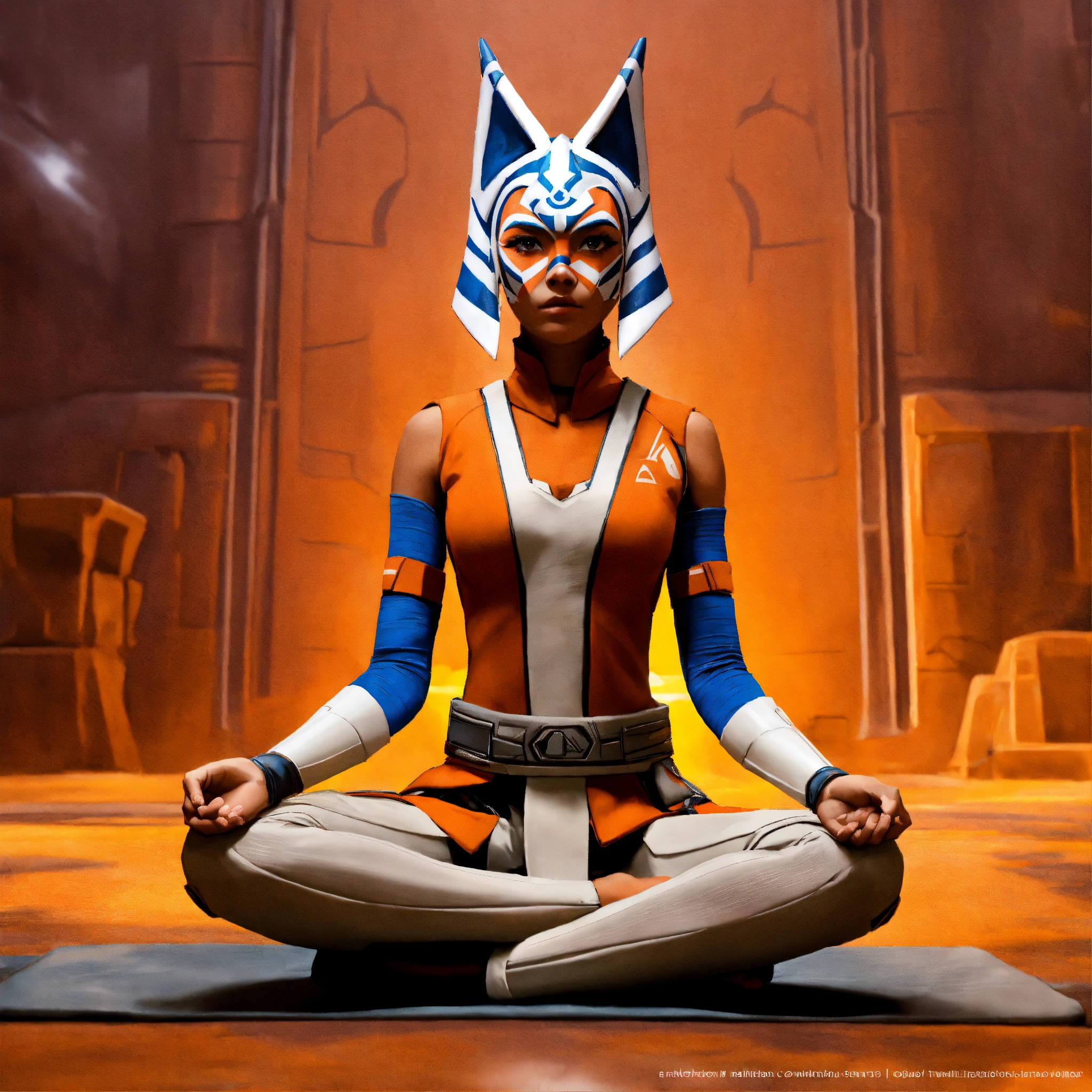 Lexica - Ahsoka tano from lateral, meditation pose, from clone wars