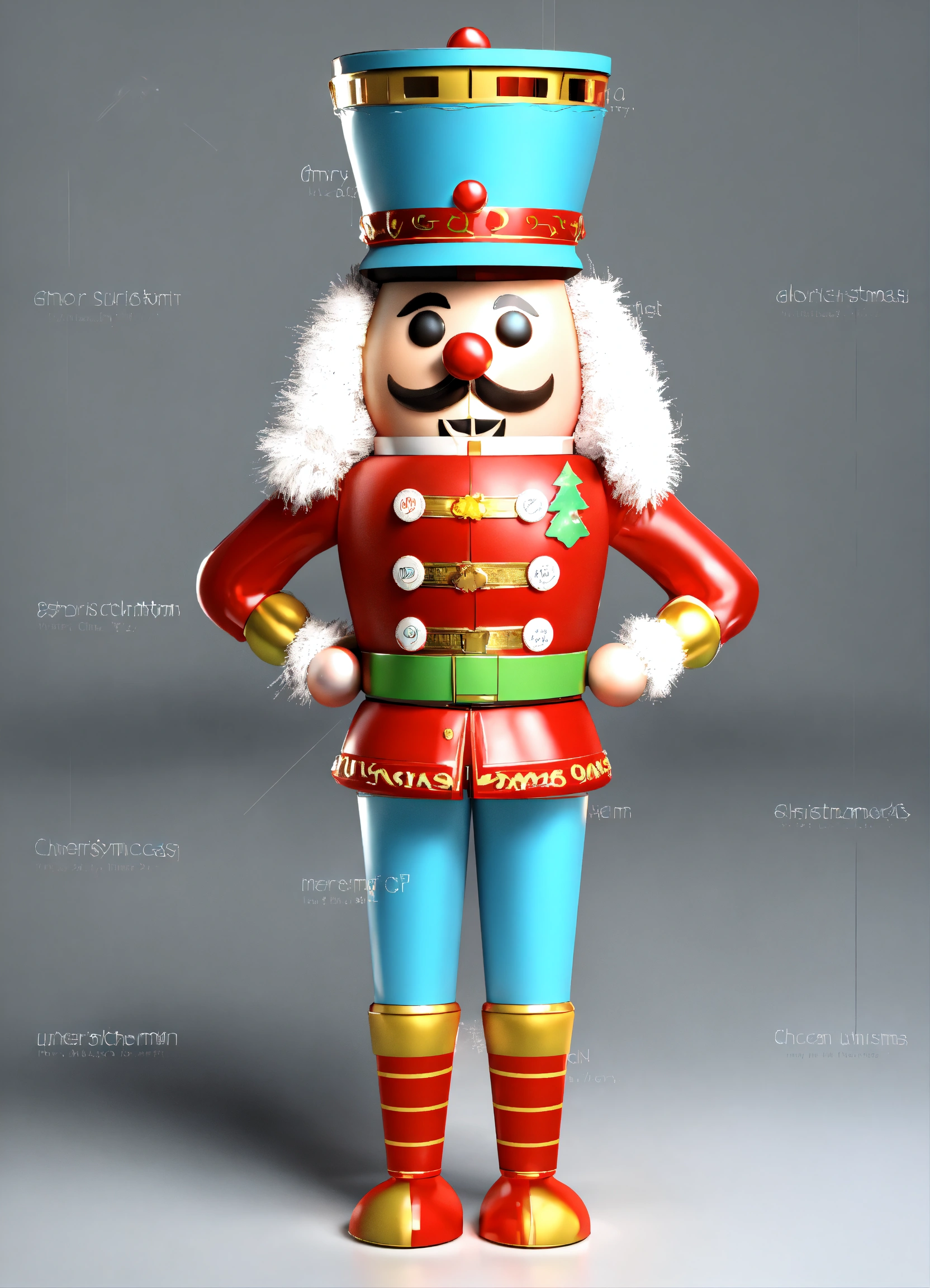 Lexica - Fun christmas nutcracker, full body front, 3d rendering