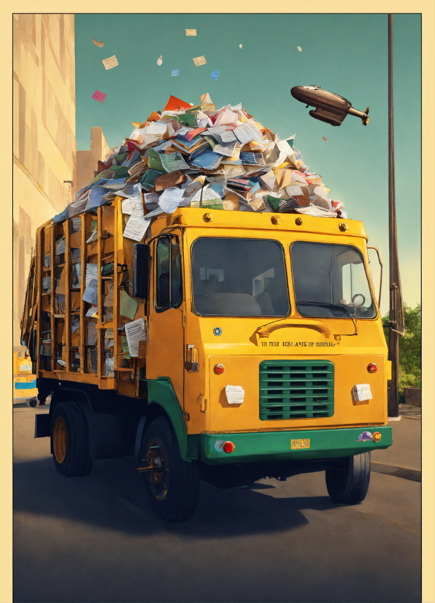 Lexica - Music the garbage truck and the sheet music flies over it