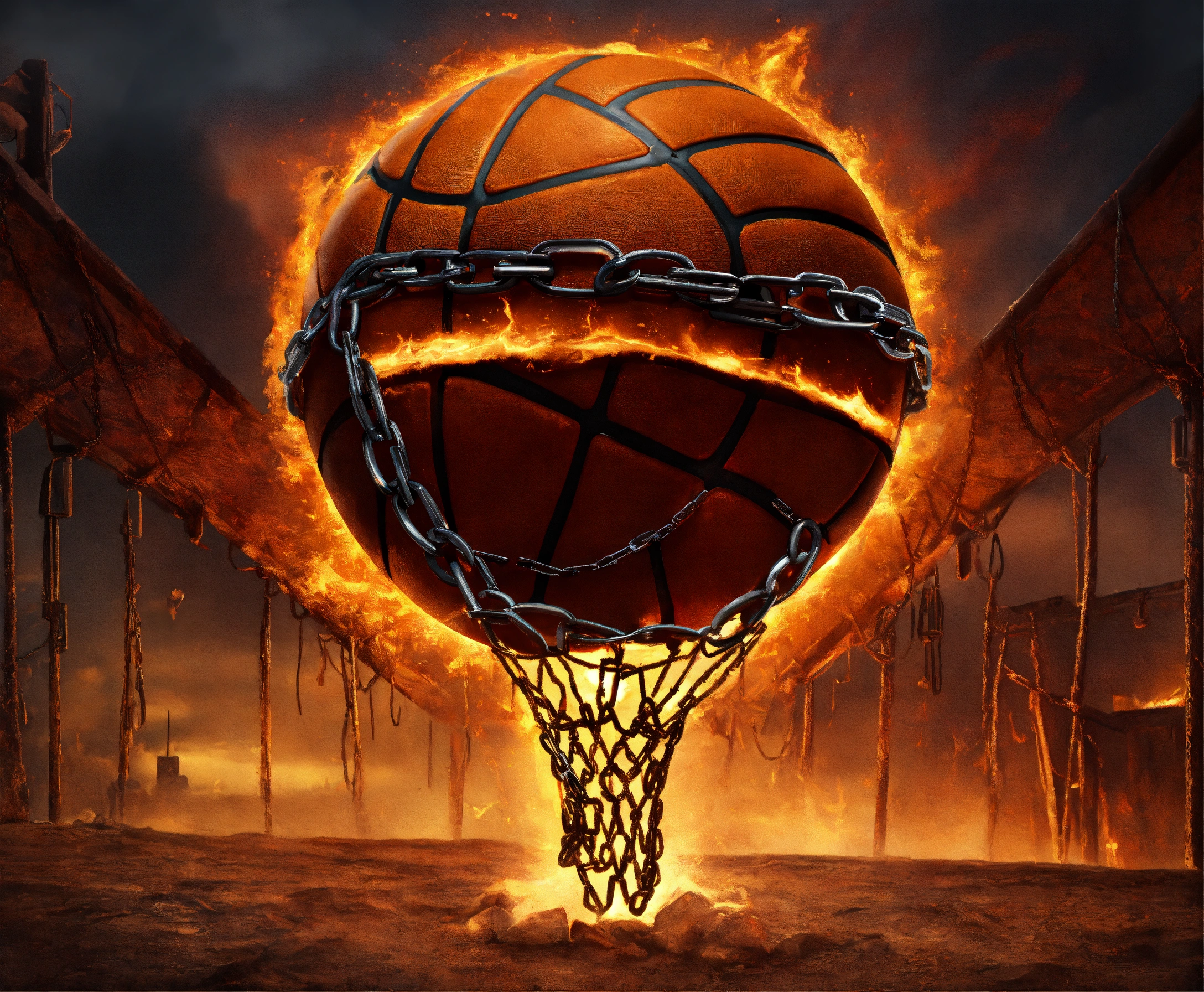 Lexica - Basketball ball tied to chains of hell