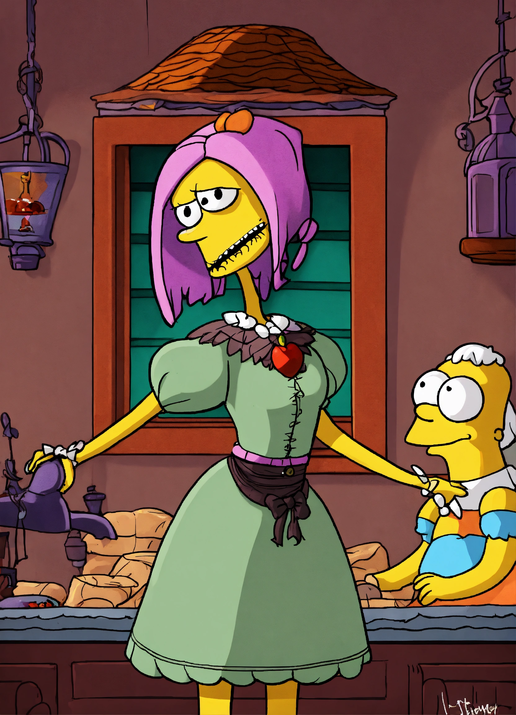 Lexica - Sally from the Nightmare Before Christmas in the simpsons style