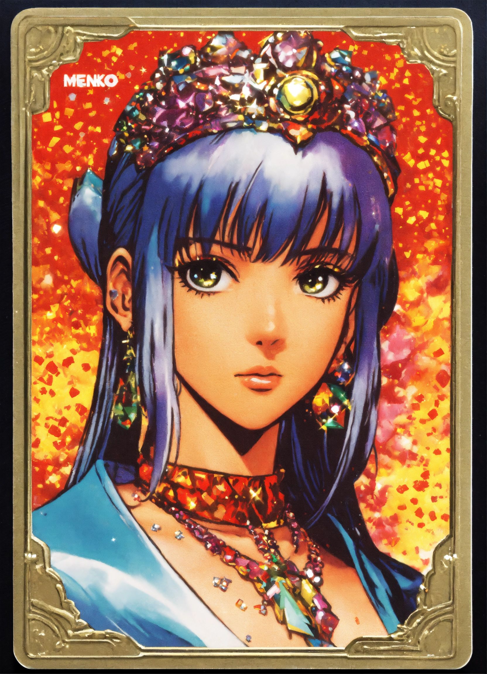 Lexica - Rhinestone glitter classic "menko" card featuring a alluring ...