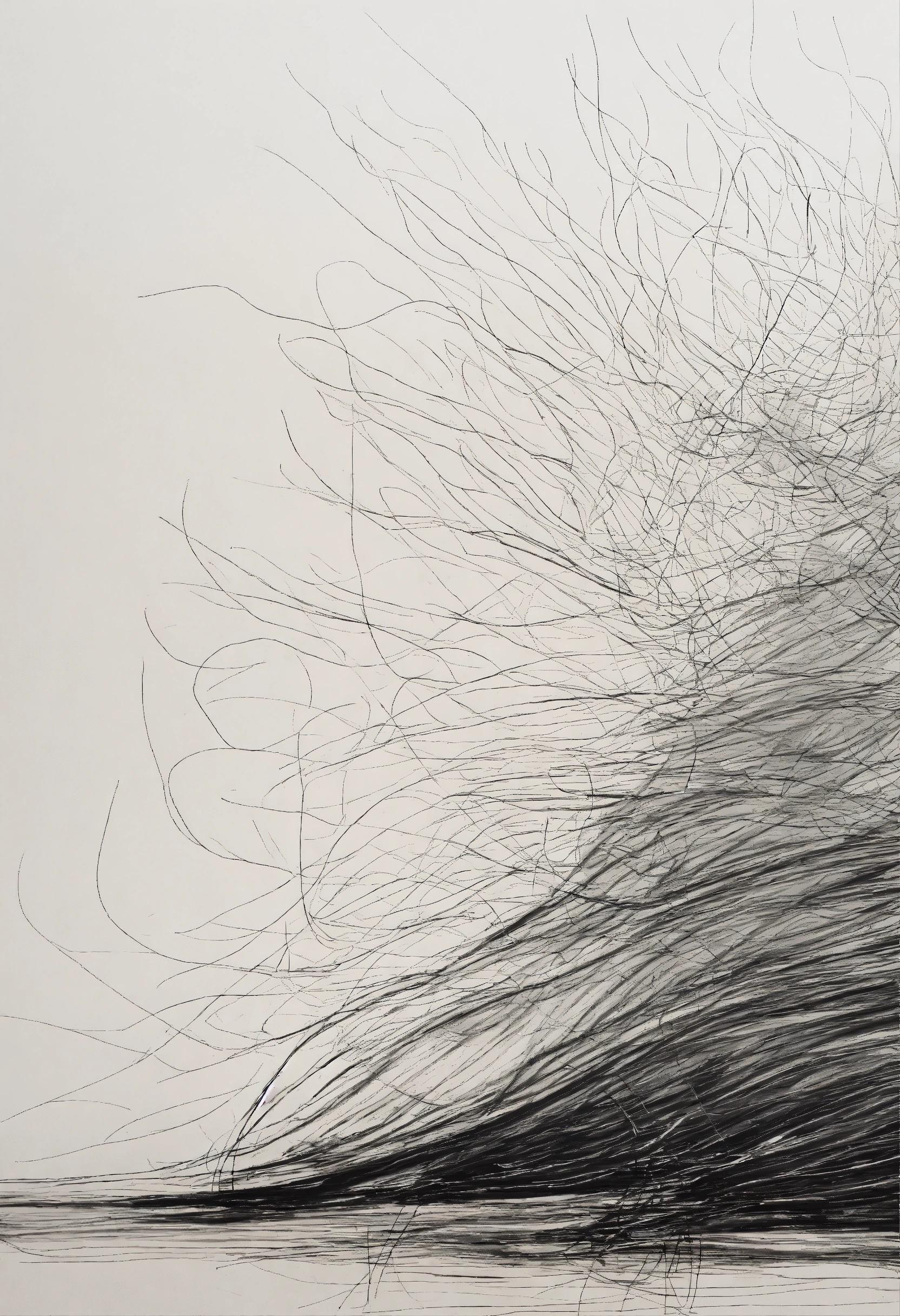 Lexica - Painting of a one black line drawing in white background ...