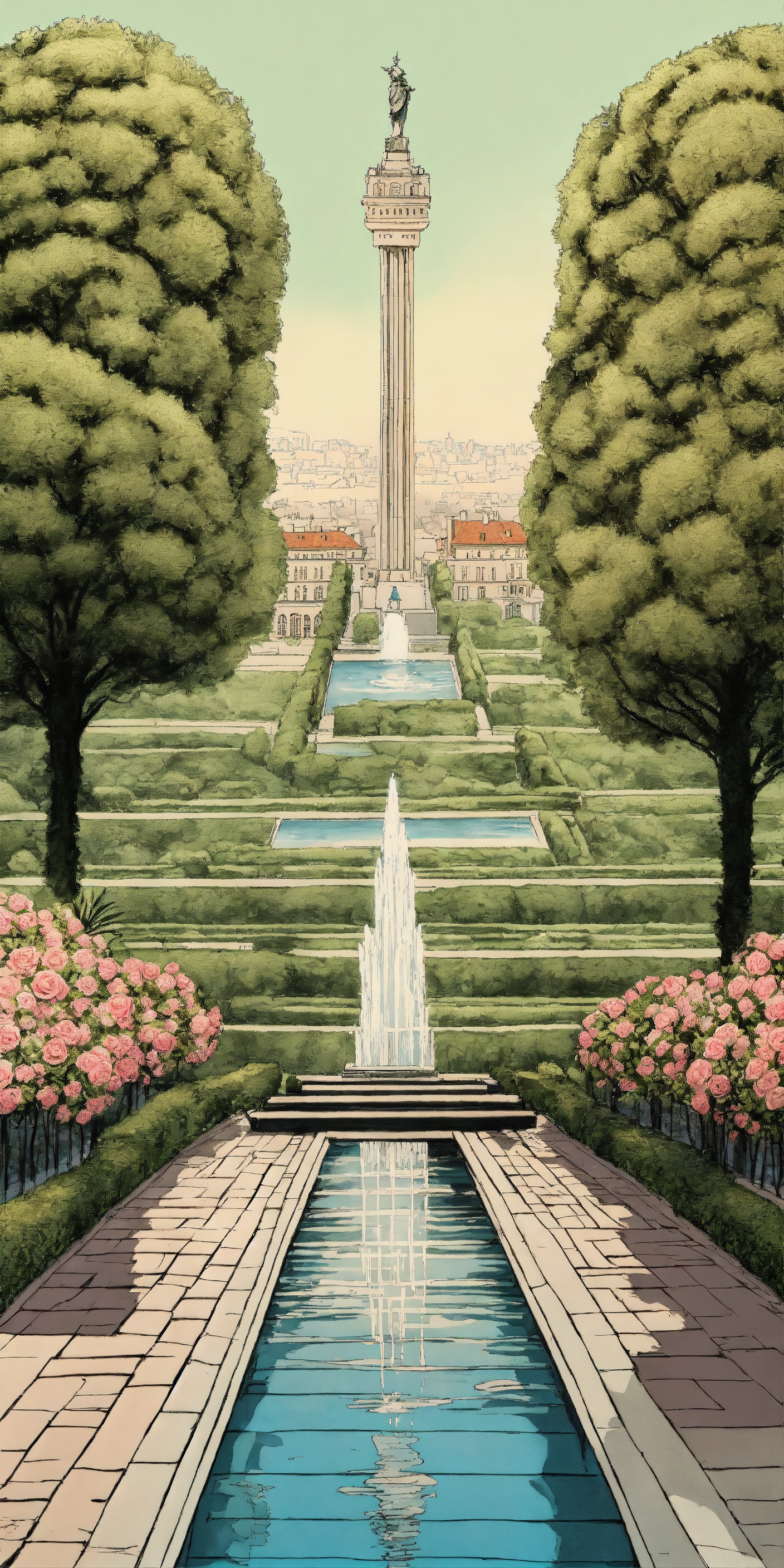 Lexica - Water falls, geneva water fountain jet d’eau, cypress trees ...