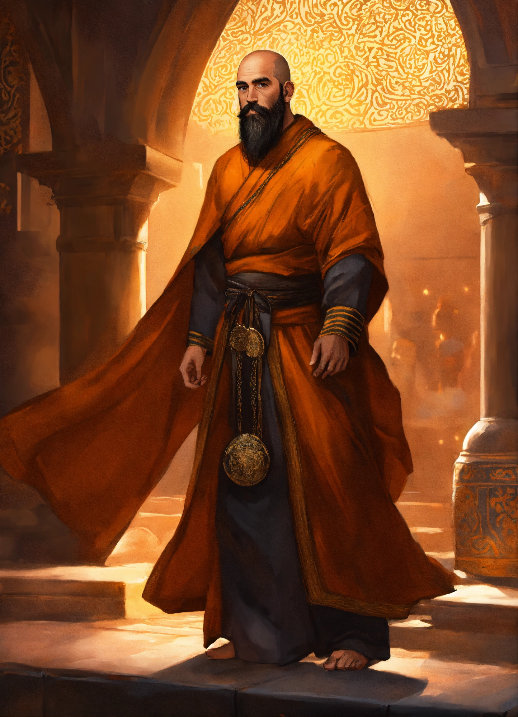Lexica - Male human monk bald black beard