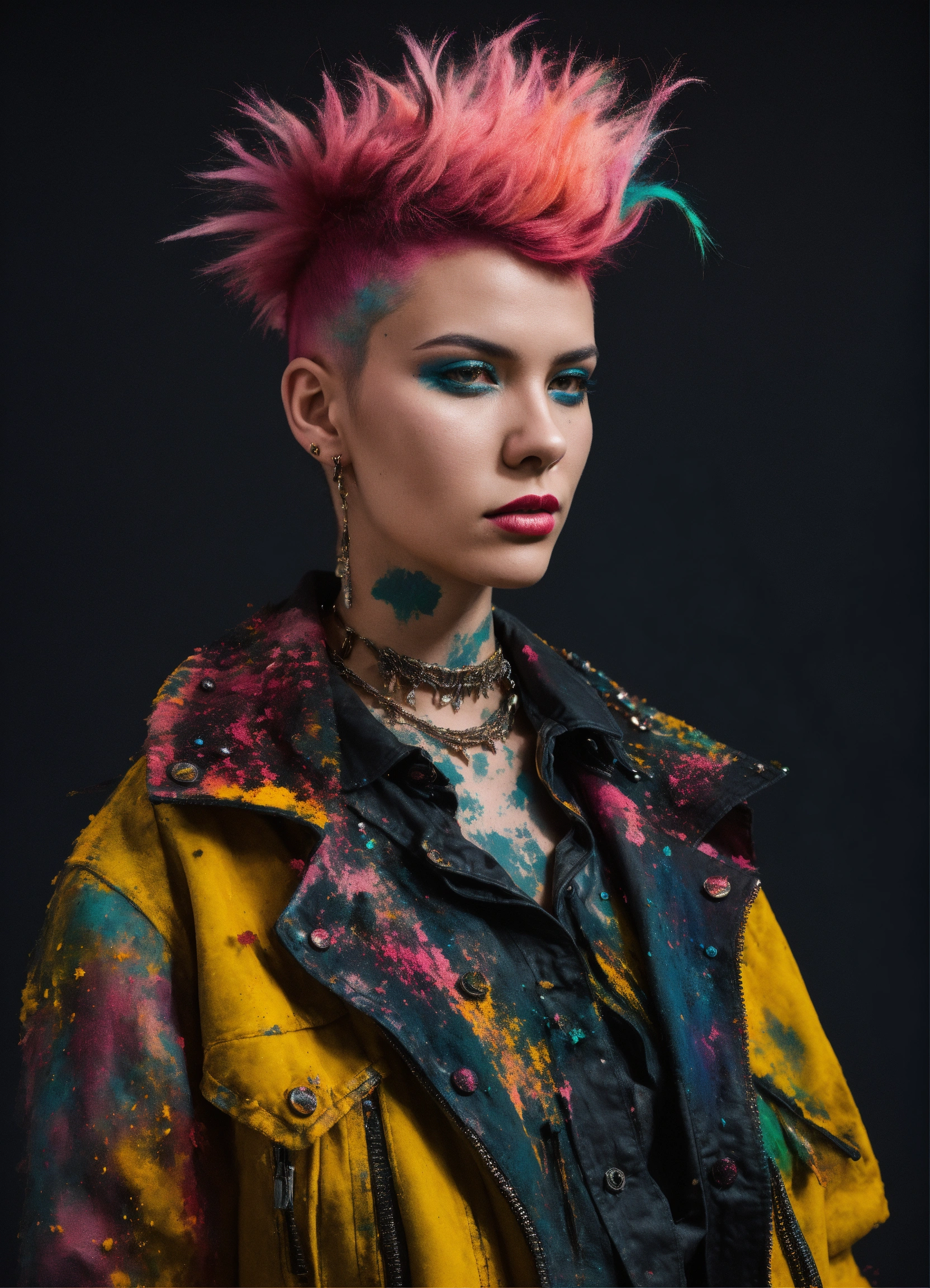Lexica - A full body portrait of a person with a punk-inspired fashion ...