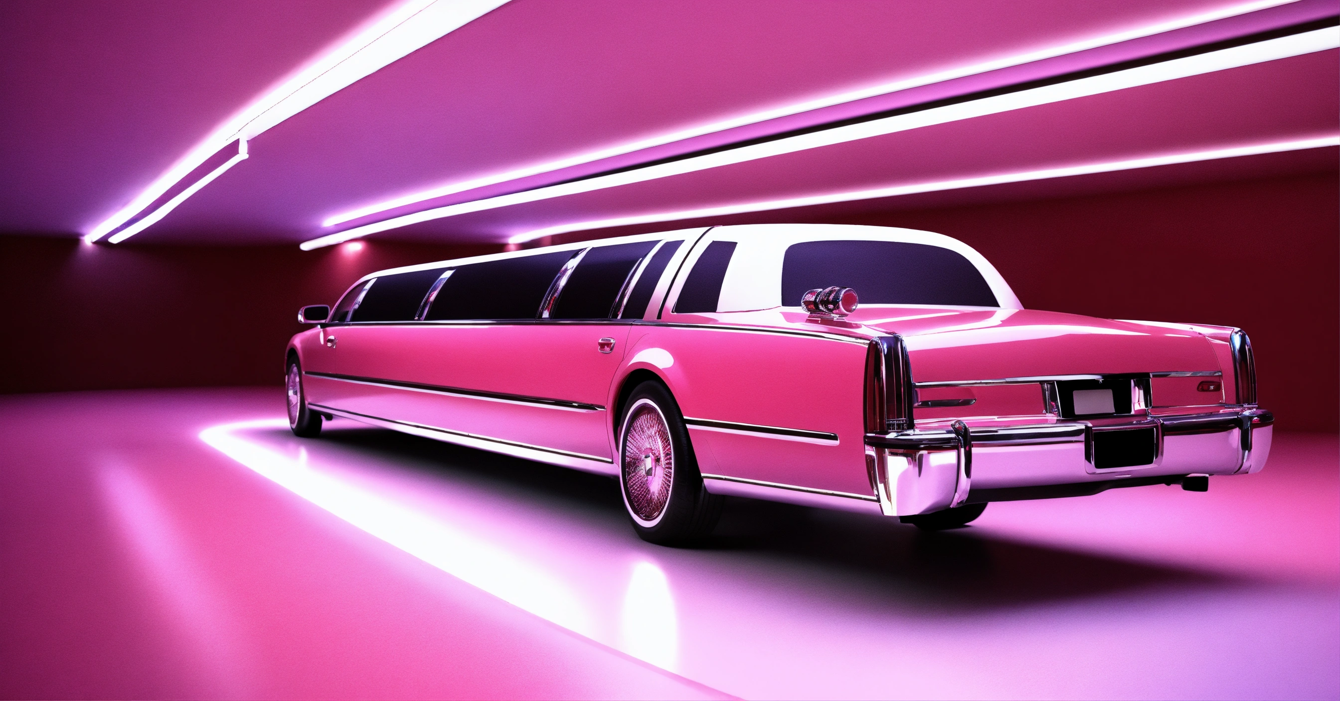 Lexica - Long pink limo, car rental, 3D, photo-realistic, 4K, high ...