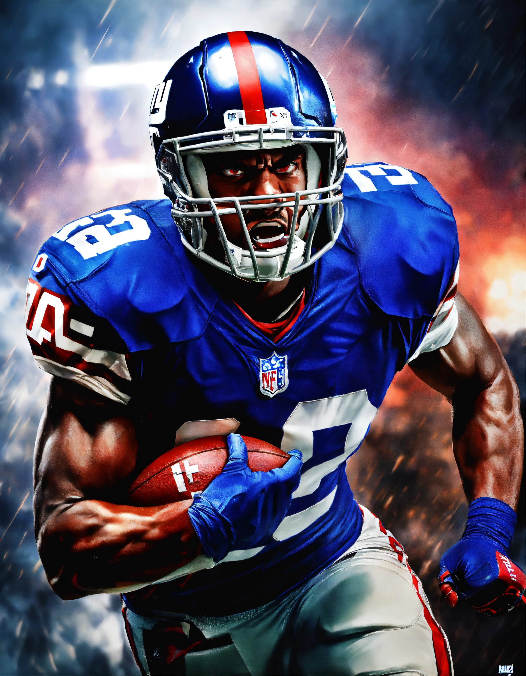 Lexica - High end aggressive nfl football player, photography, dramatic ...