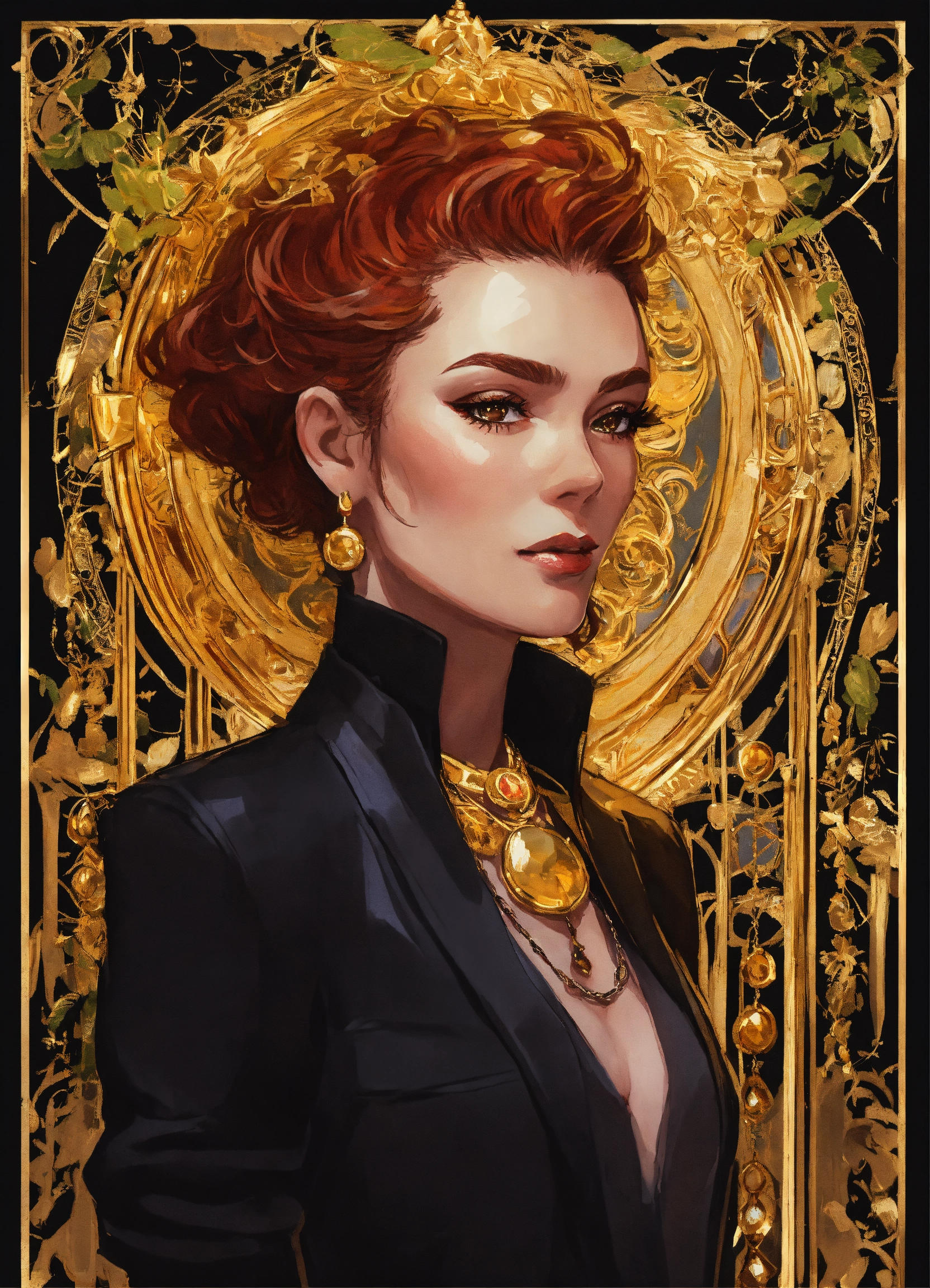 Lexica - Good omens as woman, female Crowley wearing black clothes suit ...