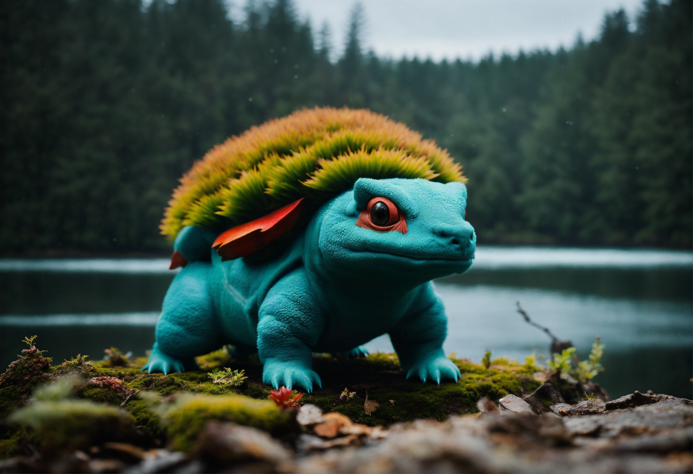 Lexica - Minimal, cinematic, a realistic venusaur animal among the ...