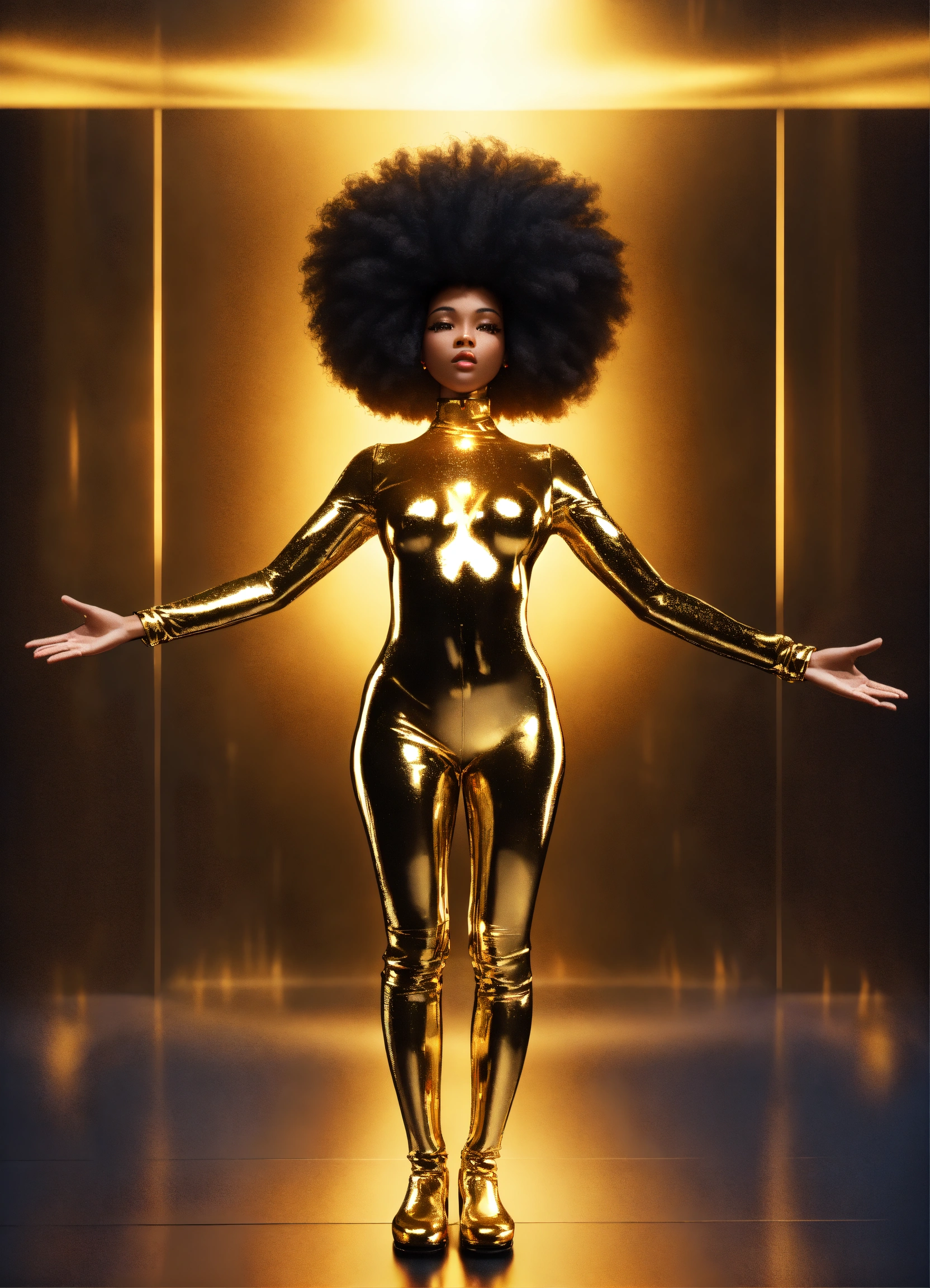 Lexica - 3d render of black woman with afro made entirely of glass ...