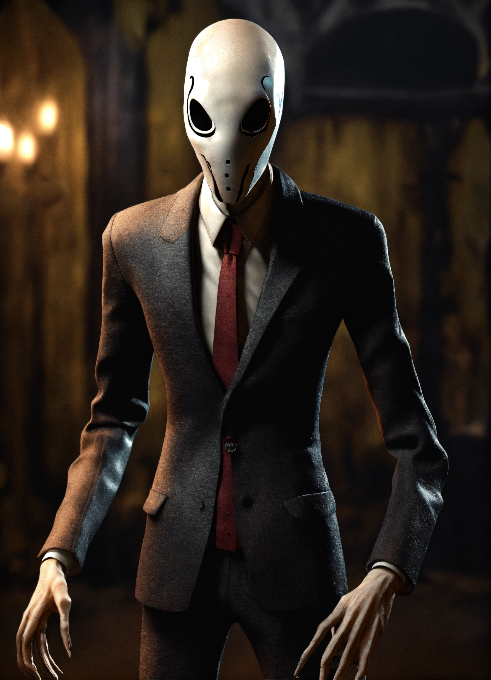 Lexica - Scary monster Slenderman from a legend Face only. 3d model