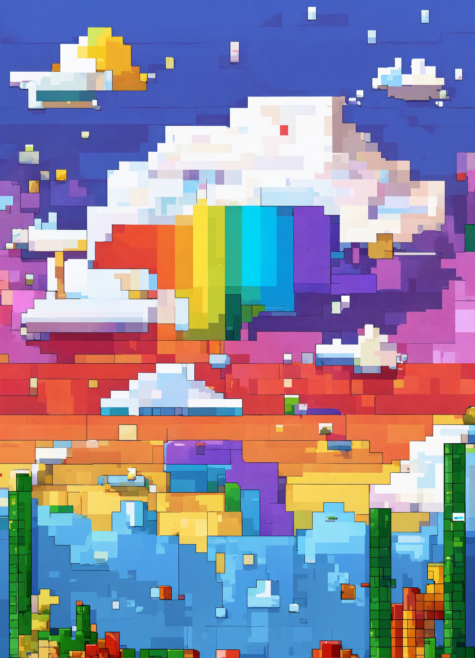 Lexica - All right, create a pixel cartoon with a cloud, throwing up a ...