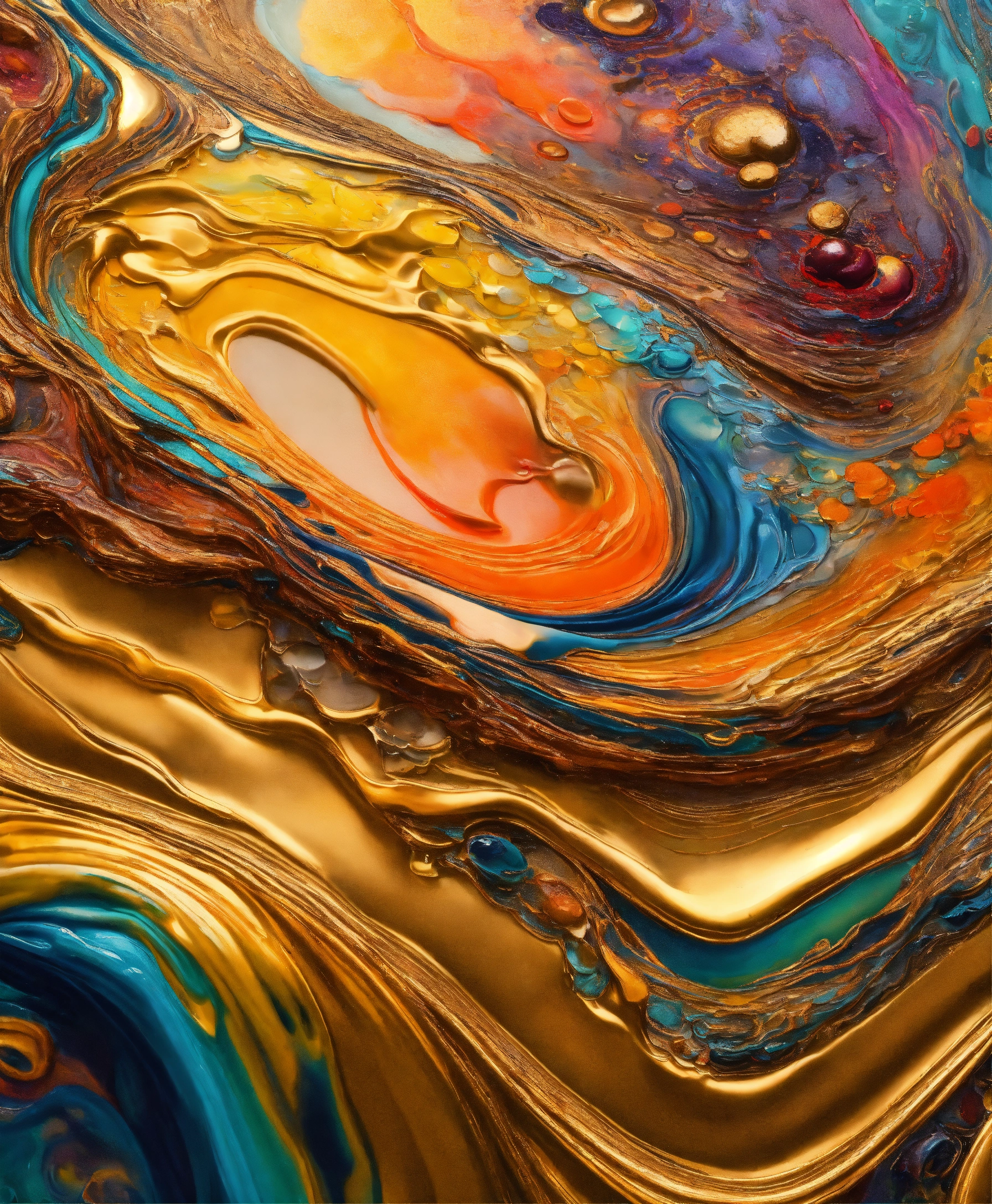 Lexica - Colorful abstract painting oil and water complex complicated ...