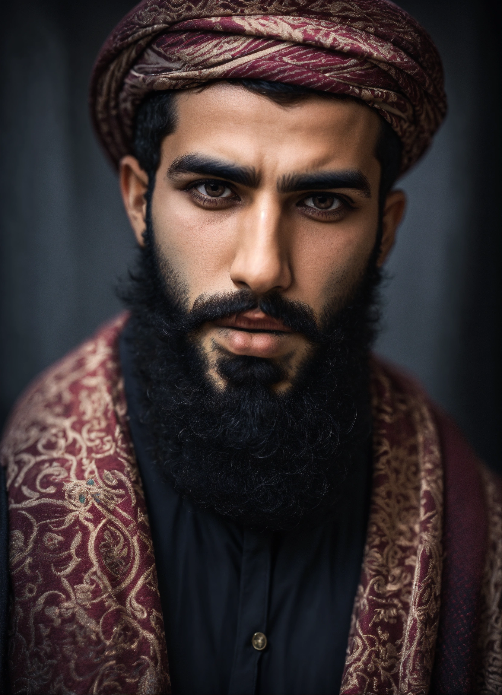 Lexica - Young arab men with beard, dark mood, sharp focus
