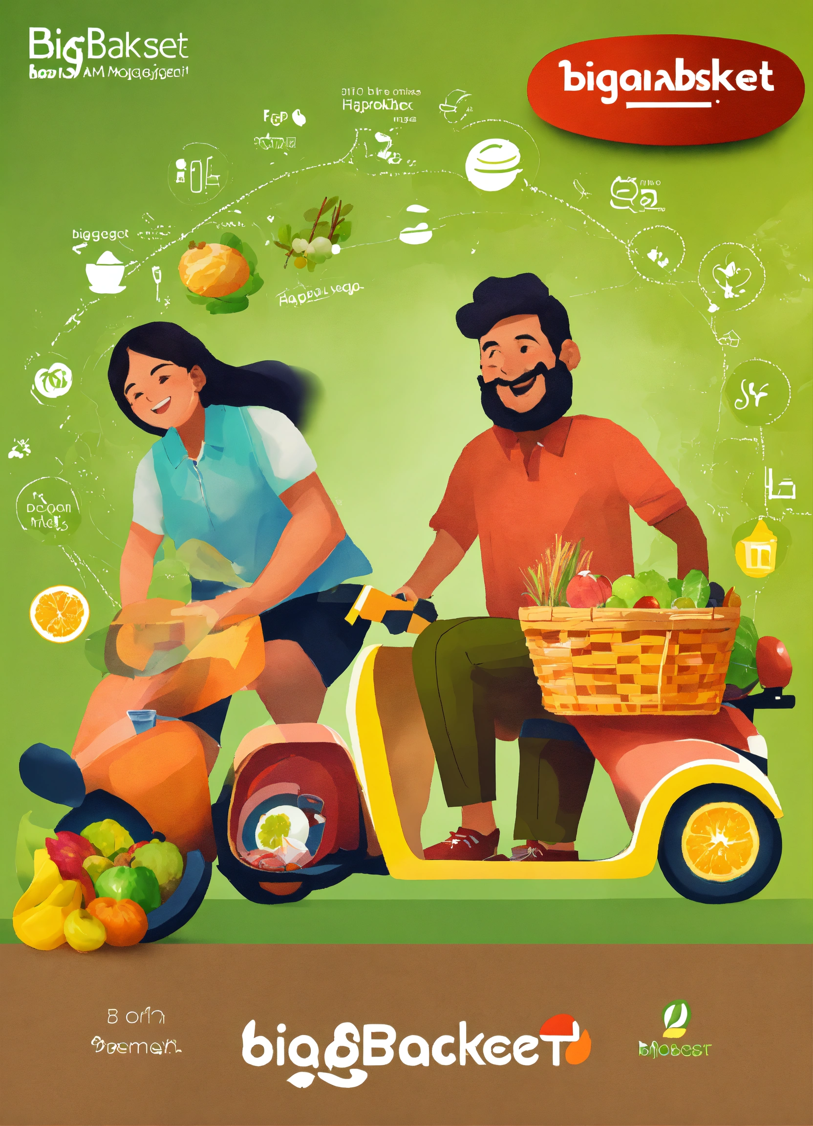 Lexica - An image with bigbasket and MoEngage logos - with background showing some visualization ...