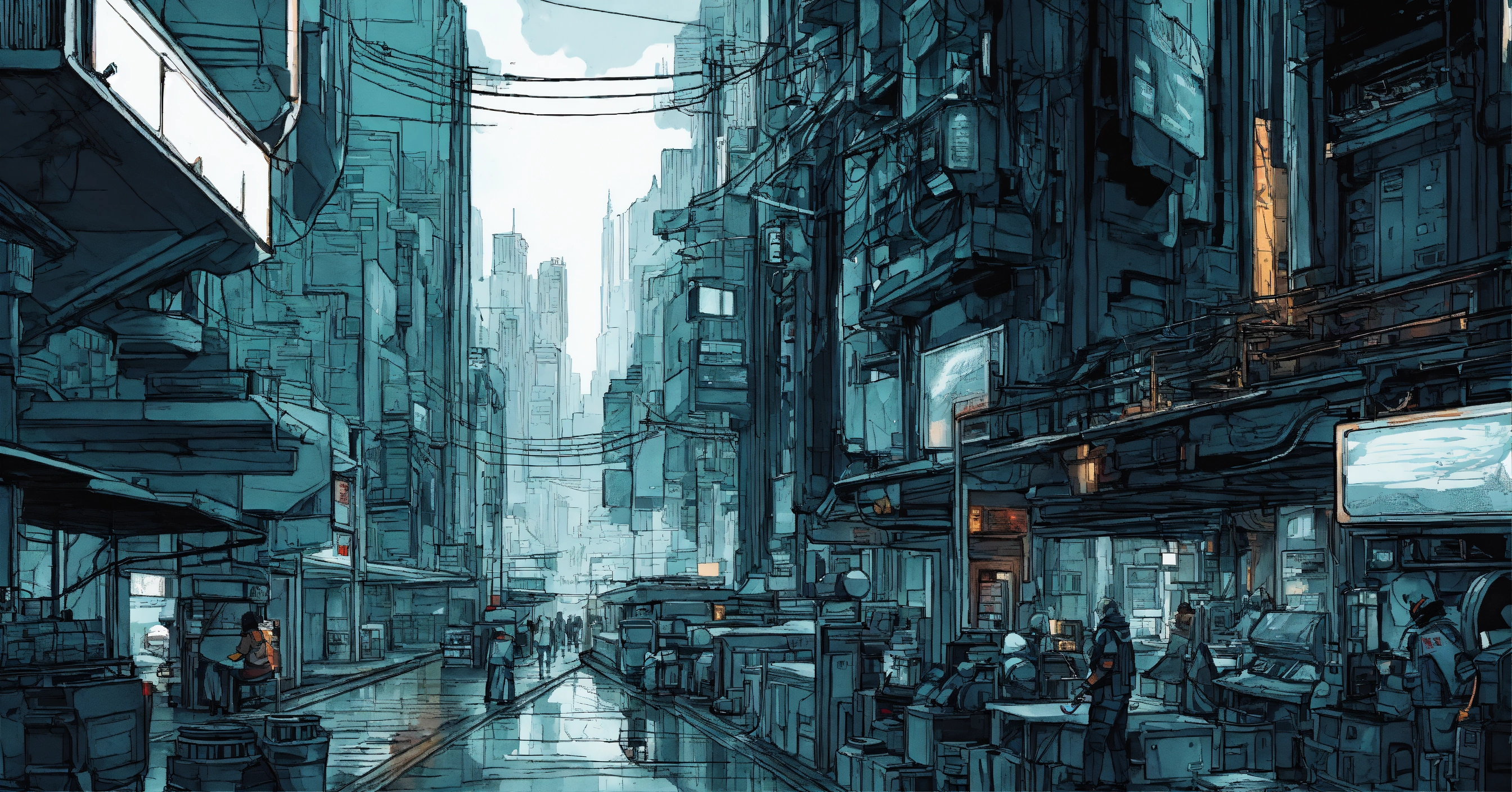 Lexica - Create a vector pencil sketch of the cyberpunk on Earth using ...