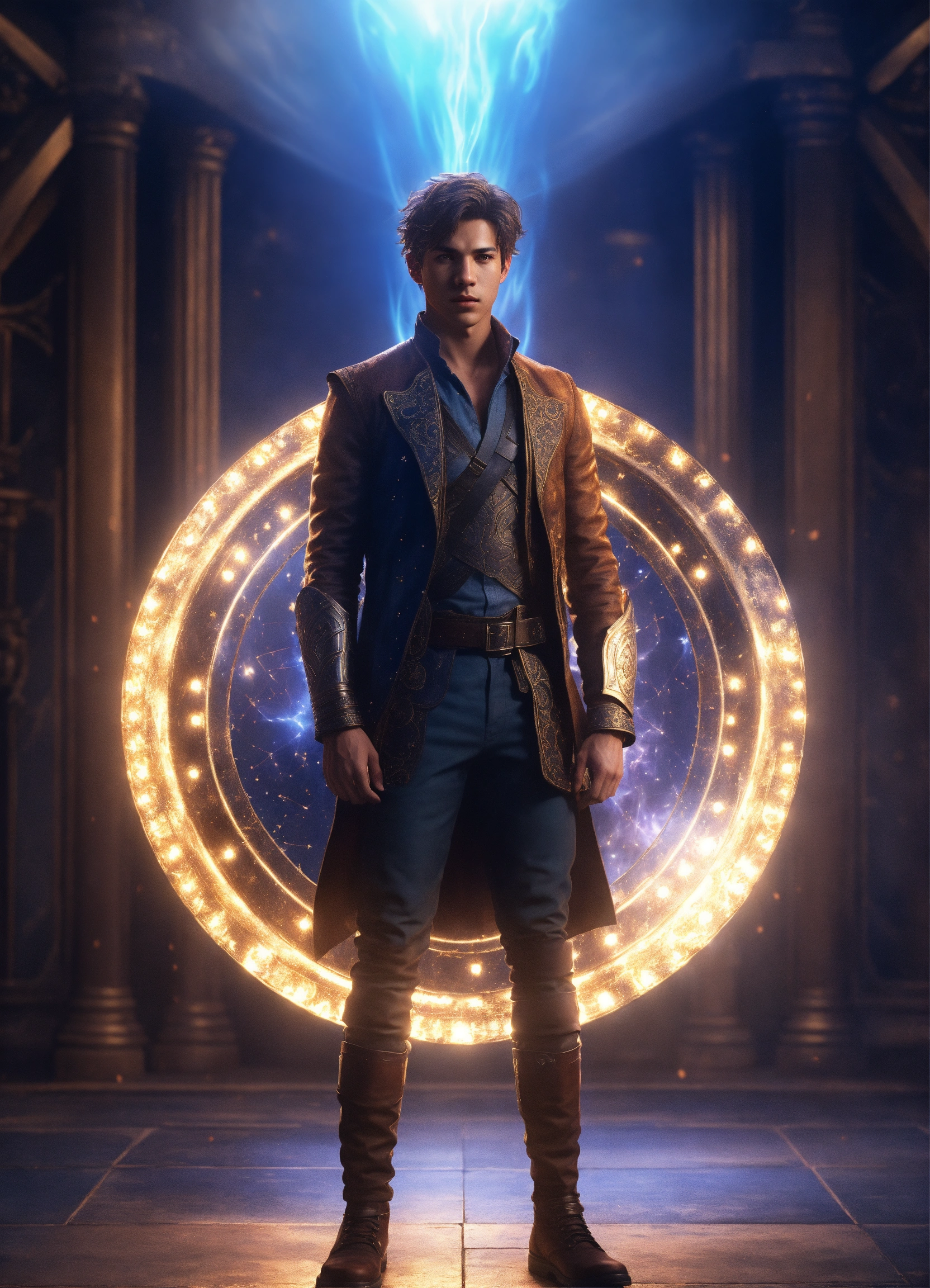 Lexica - A realistic full body portrait of a young male magic user ...