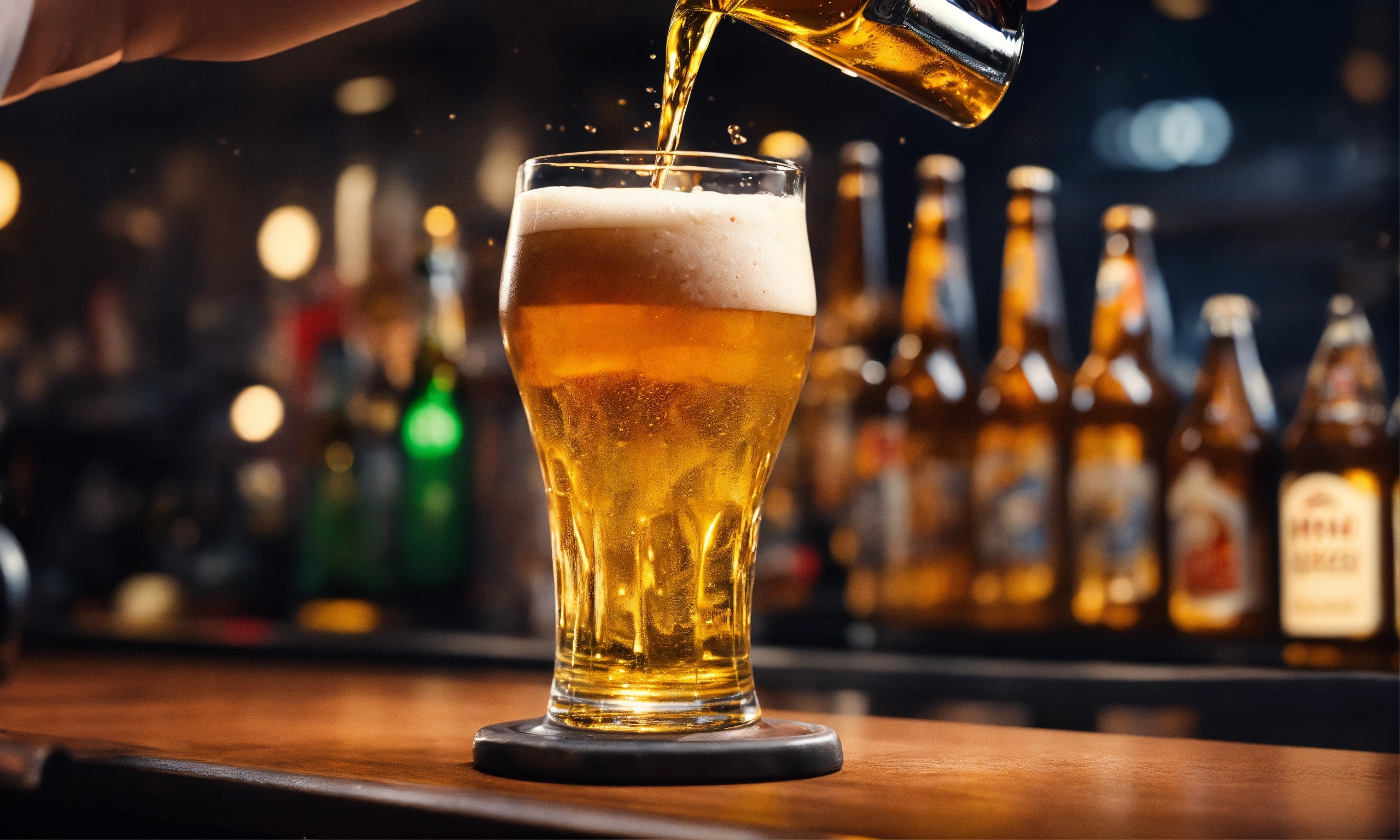 Lexica - An artistic photo realistic picture of a bartender filling a ...